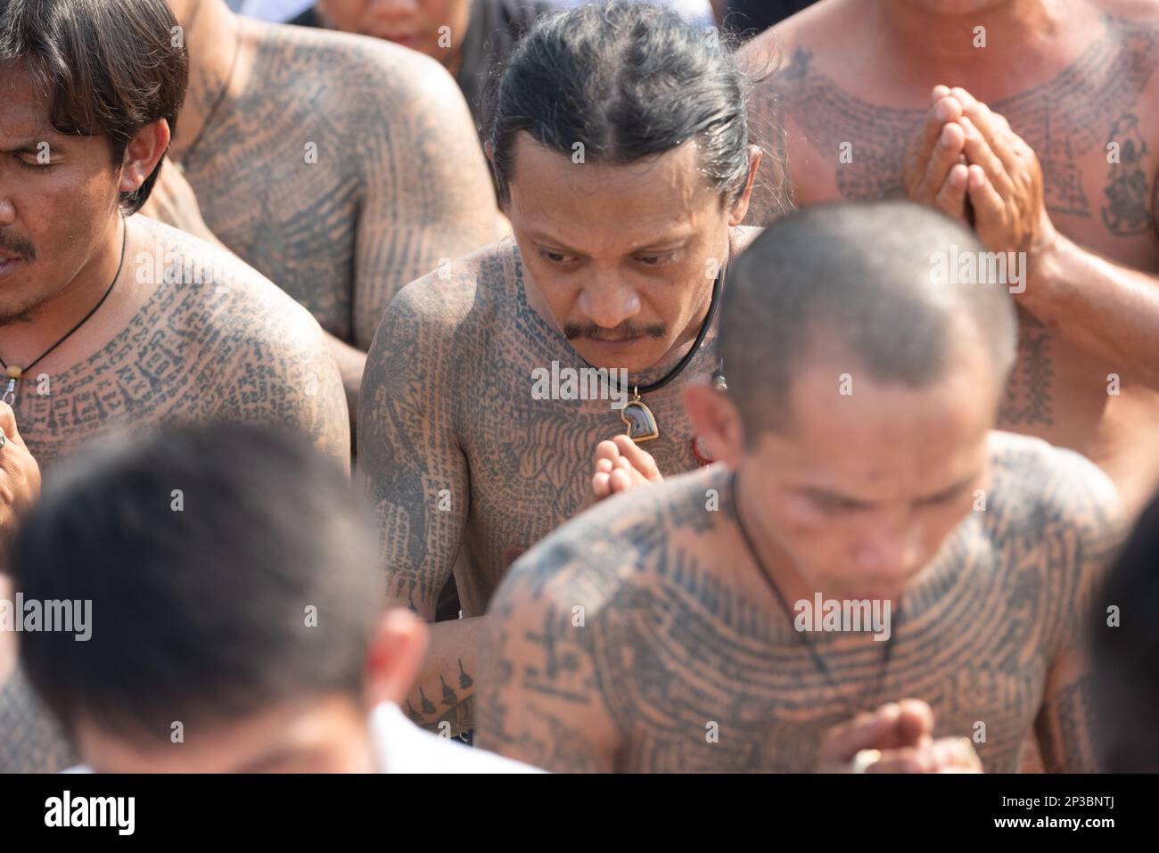 Nakhon Chai Si, Thailand. 04th Mar, 2023. The disciple gather at the ...