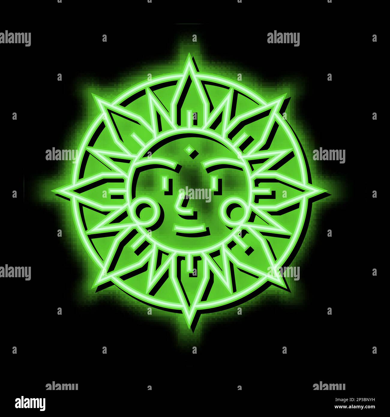 sun occult symbol neon glow icon illustration Stock Vector Image & Art ...
