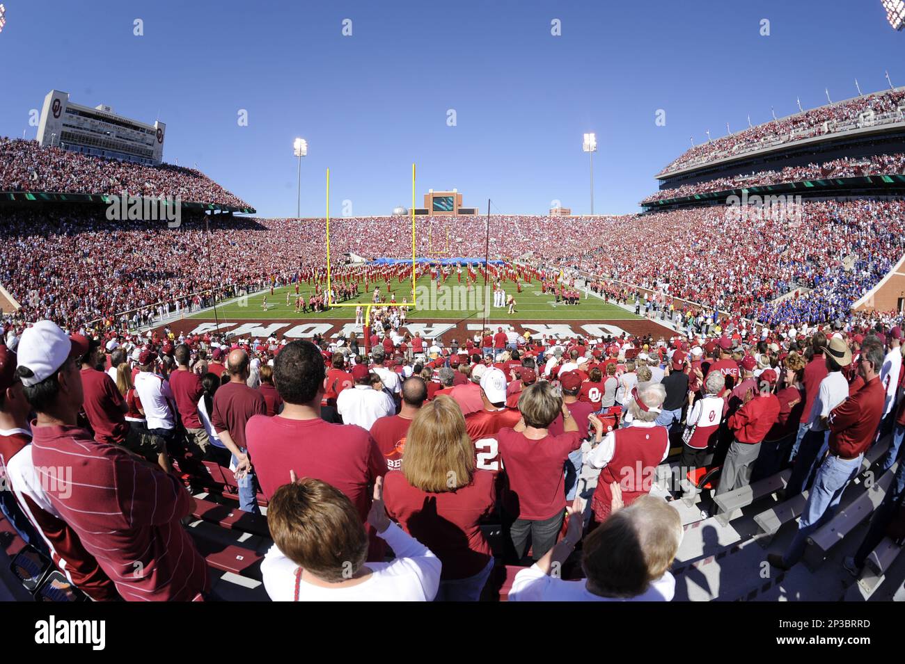 Overall of Oklahoma Memorial Stadium home of the Oklahoma Sooners ...