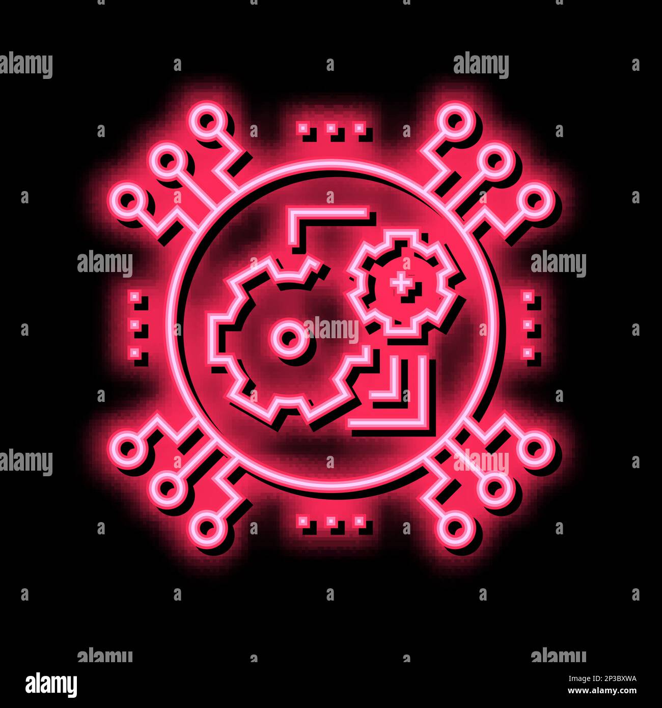 technology system neon glow icon illustration Stock Vector Image & Art ...