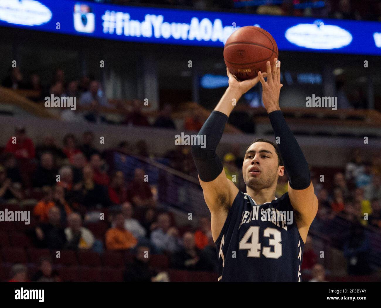 March 12, 2015: Penn State's Ross Travis (43) attempts a three during ...