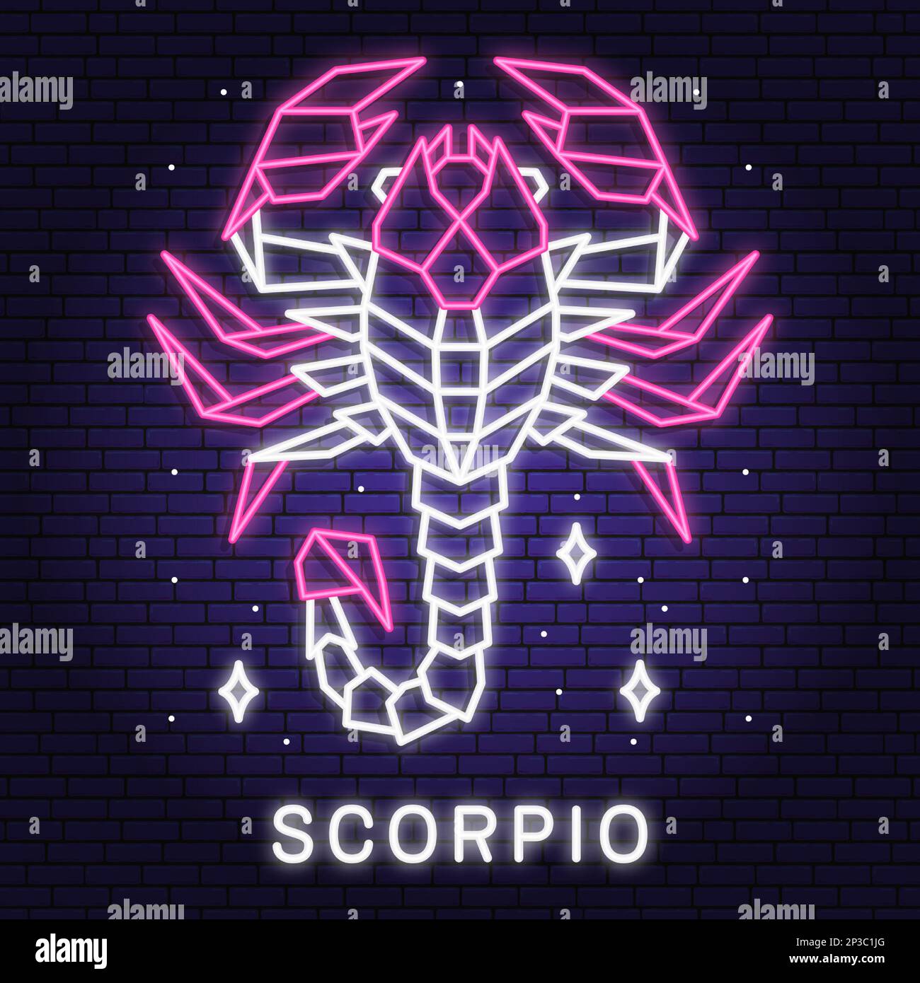 Zodiac astrology horoscope neon sign scorpio linear design. Vector ...