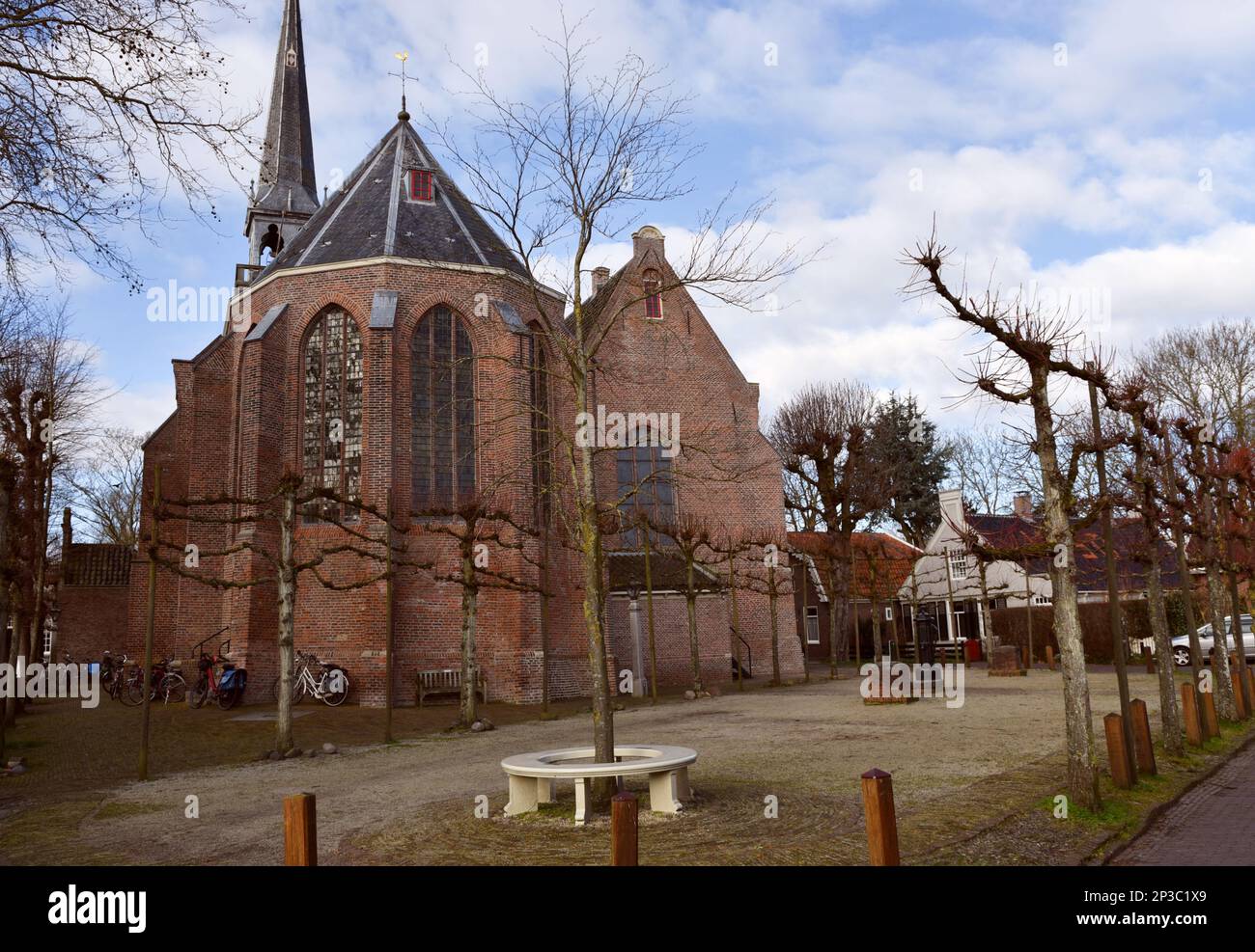 Broek in Waterland, Netherlands. February 2023. The church in Broek in ...