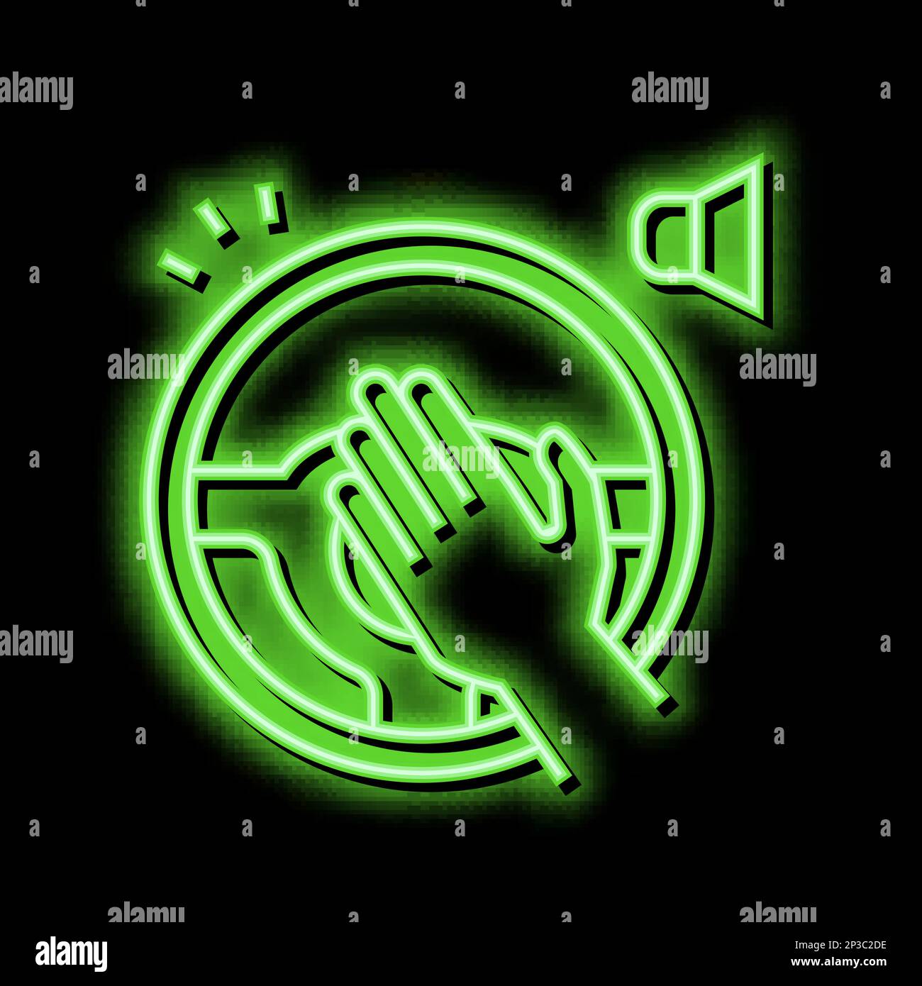 driver honking neon glow icon illustration Stock Vector Image & Art - Alamy