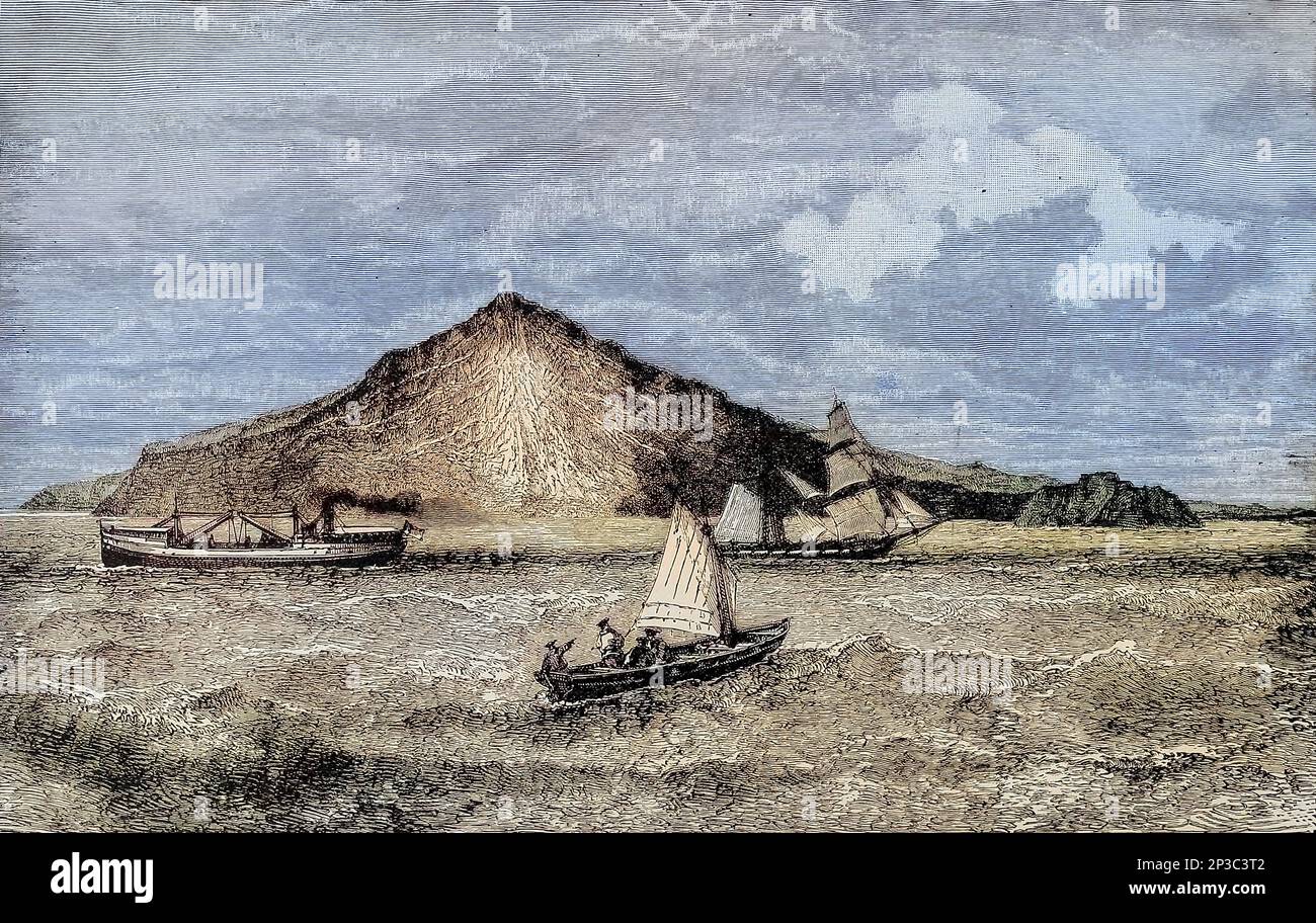 Sea Life of the Malays Scene at Krakatau or Krakatoa Drawn by Theodore ...