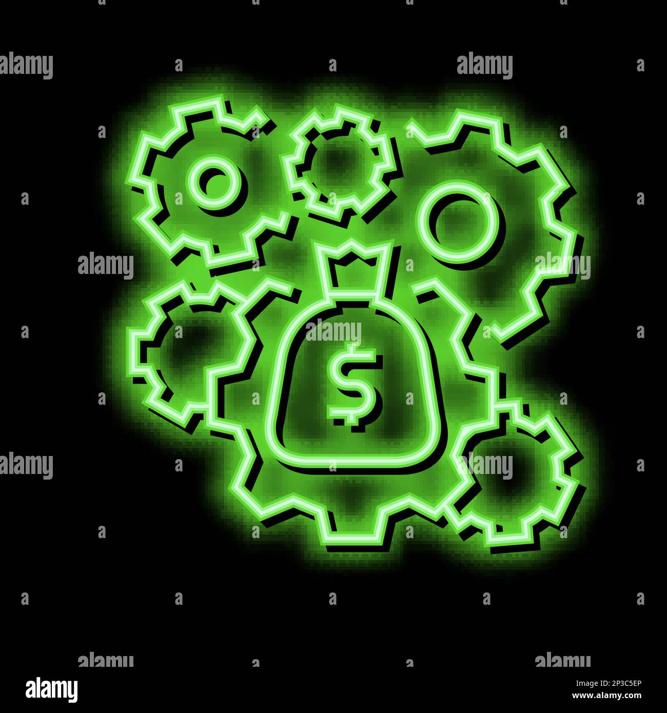 business process neon glow icon illustration Stock Vector Image & Art ...