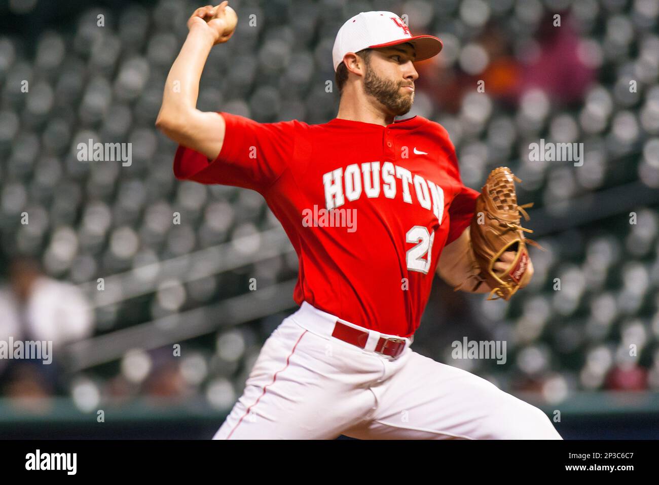MAR 08: University of Houston pitcher Aaron Garza (21) on the mound ...