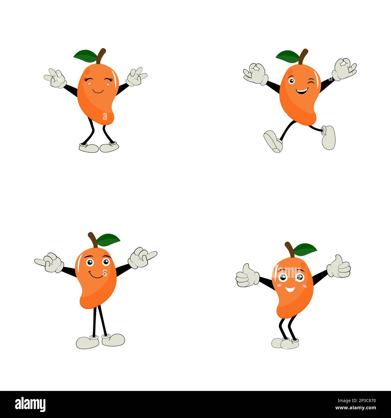 Mango character design. Kawaii mango characters vector illustration of ...