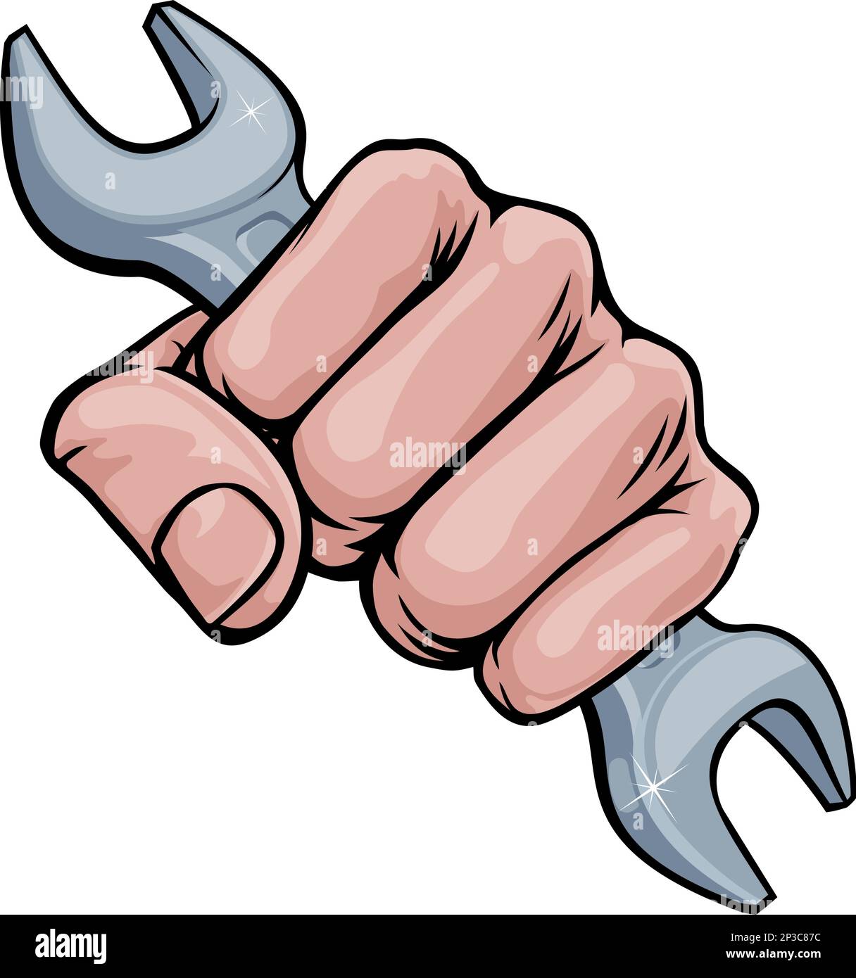 Spanner Wrench Fist Hand Comic Pop Art Cartoon Stock Vector Image & Art ...