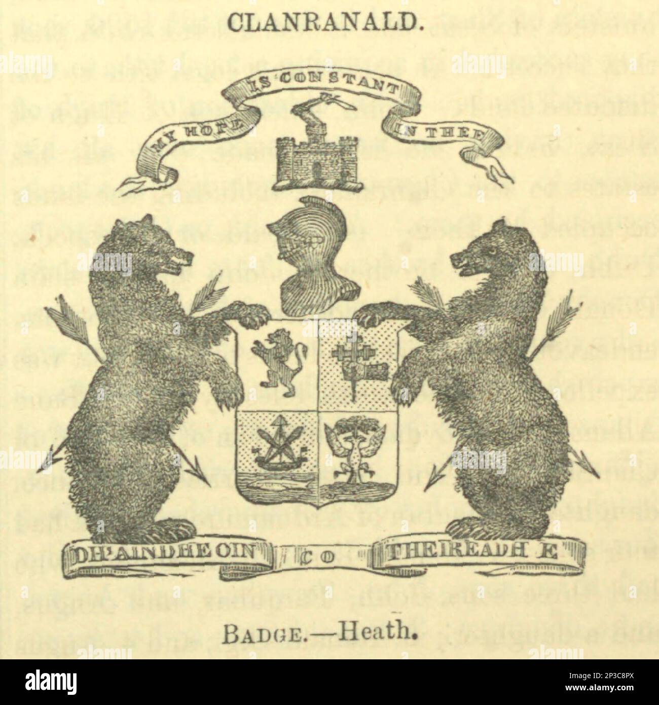 Clanranald coat of arms, crest, and motto from the book ' A history of ...