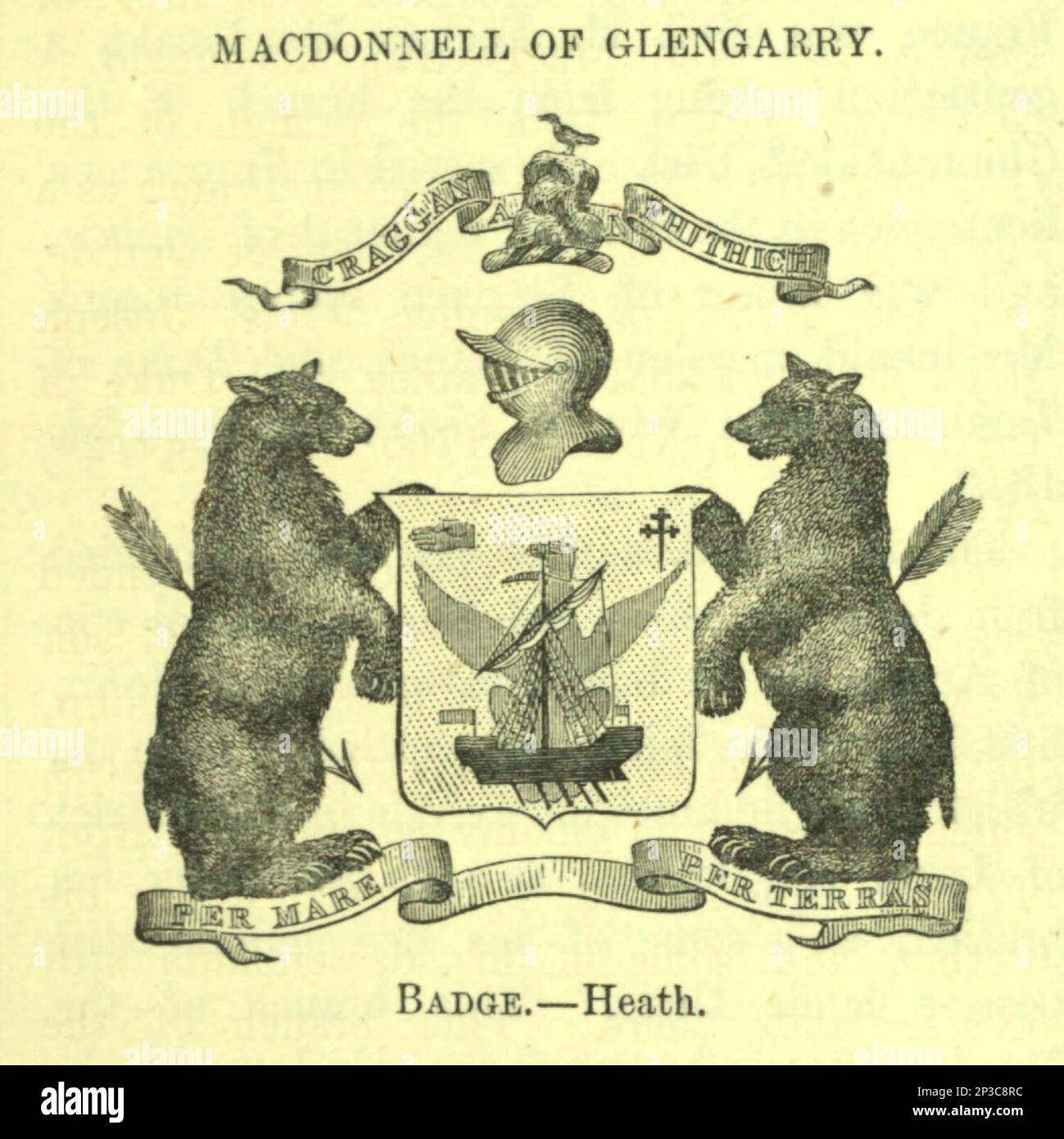 Macdonnell of Glengarry coat of arms, crest, and motto from the book ...