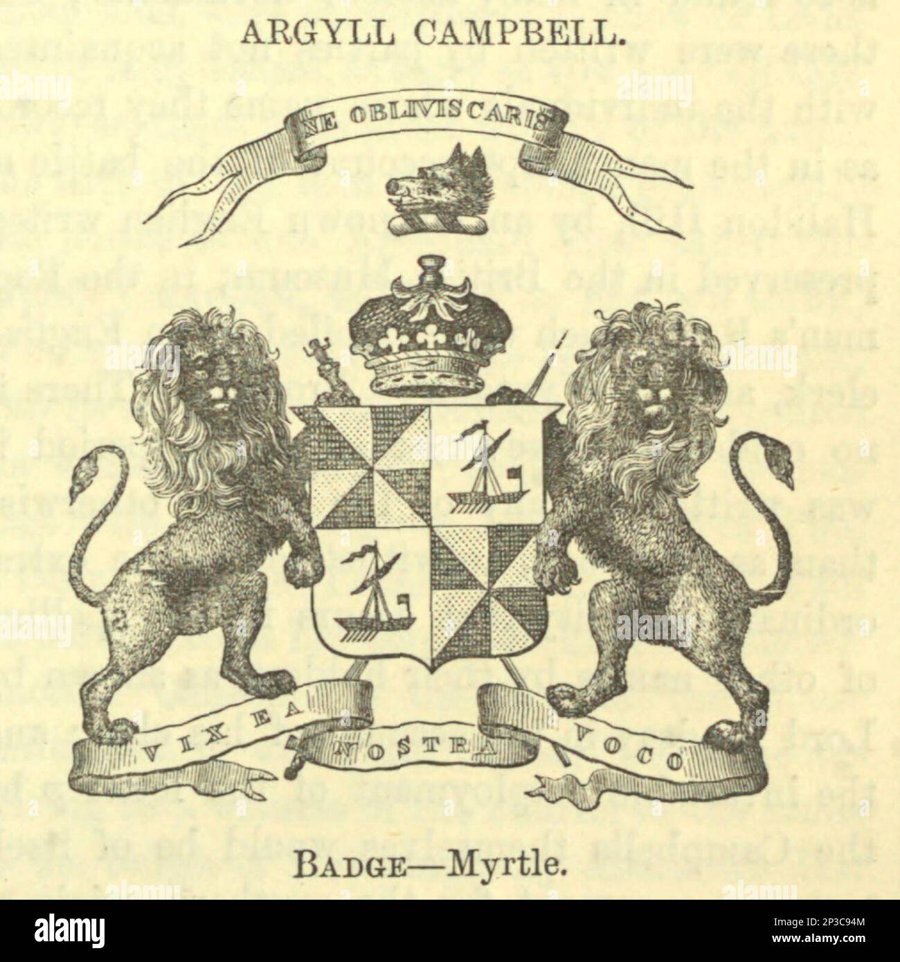 Argyll Campbell coat of arms, crest, and motto from the book ' A ...