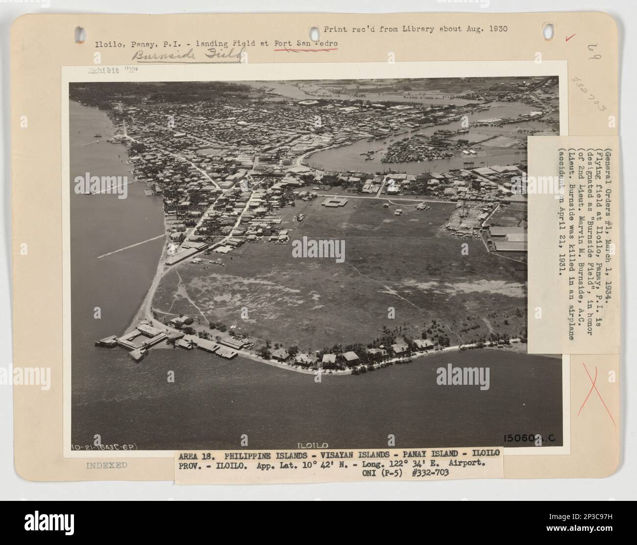Landing Fields - Philippines - Panay Island, Aerial Photograph Stock ...
