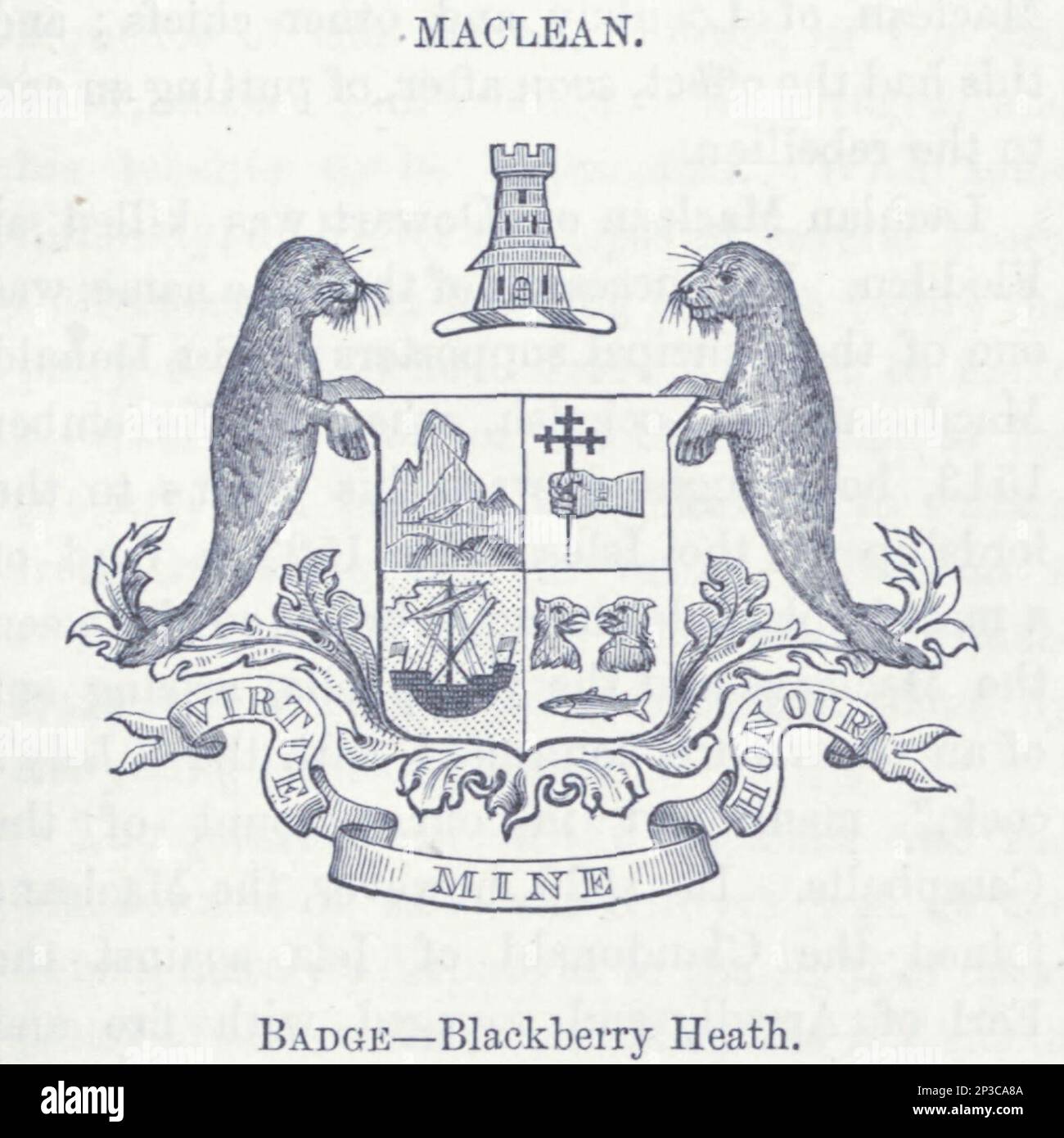 Maclean coat of arms, crest, and motto from the book ' A history of the ...