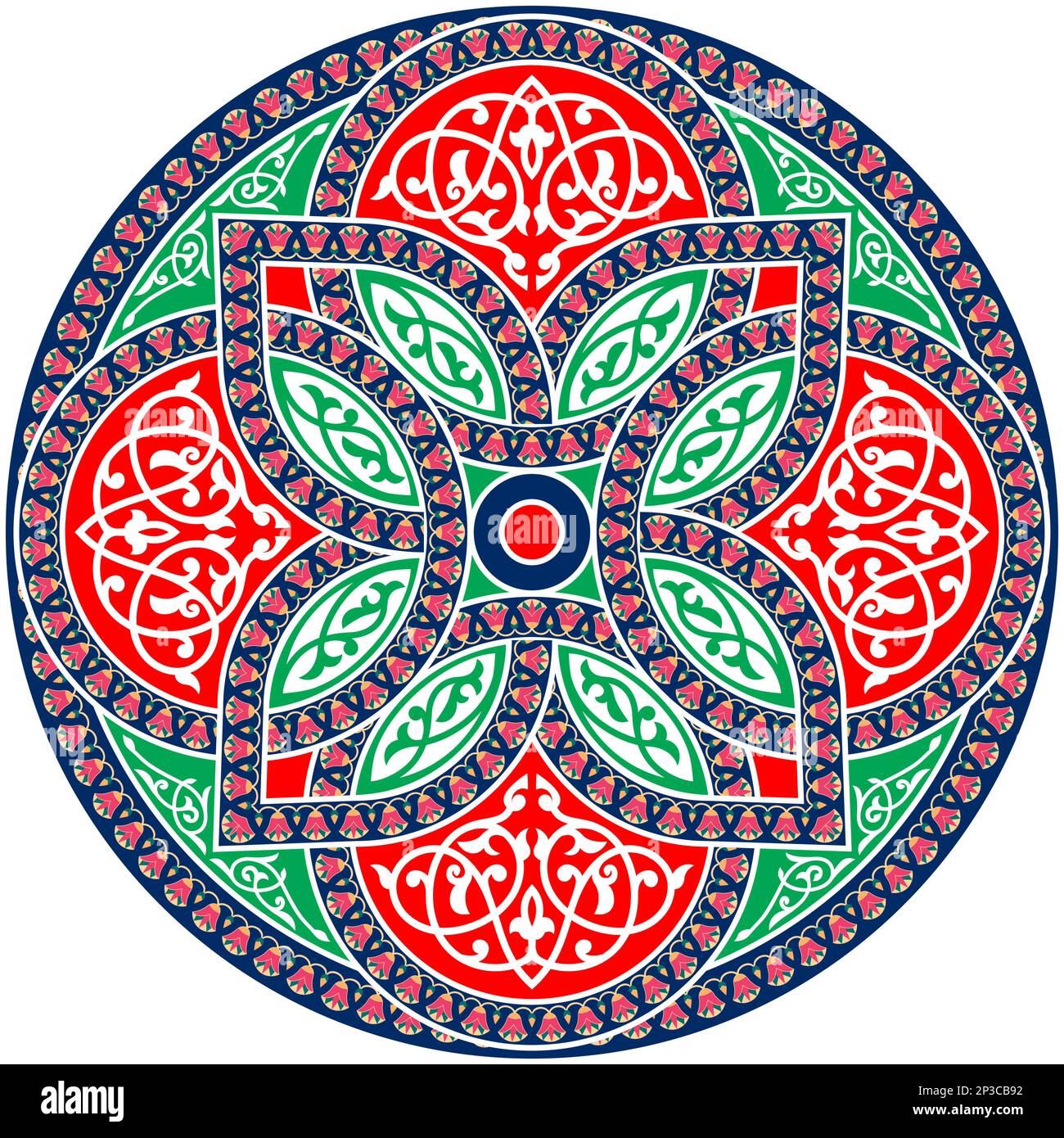 Circle of Islamic Art Illustration of Ramadan Festival Designs Fabric ...