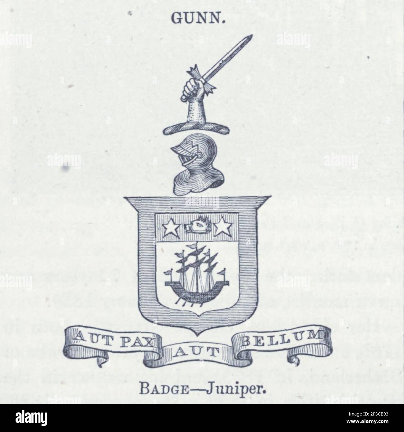 Gunn coat of arms, crest, and motto from the book ' A history of the ...