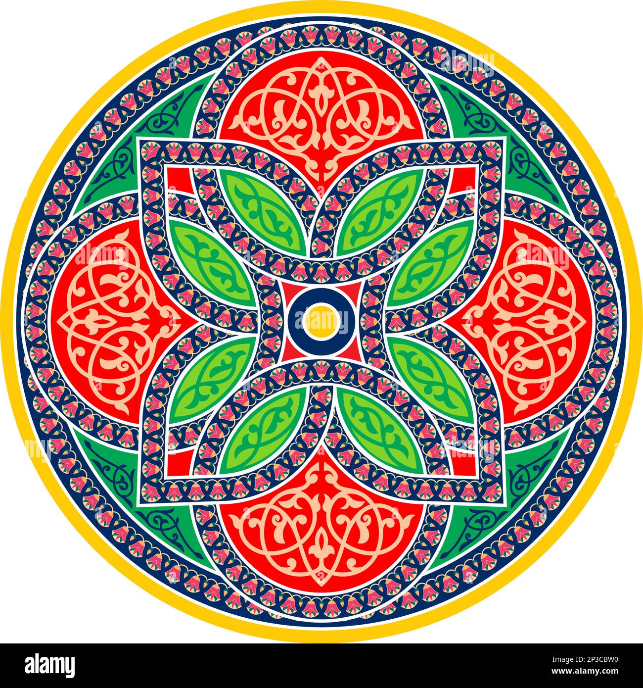 Circle of Islamic Art Illustration of Ramadan Festival Designs Fabric ...