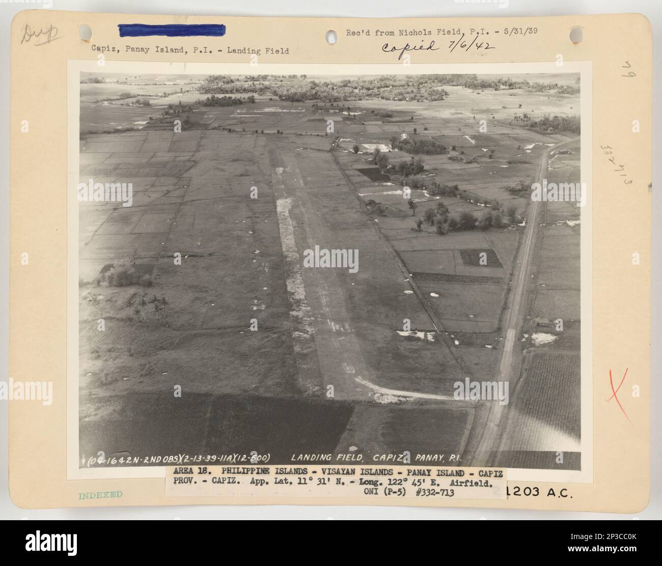 Landing Fields - Philippines - Panay Island, Aerial Photograph Stock ...