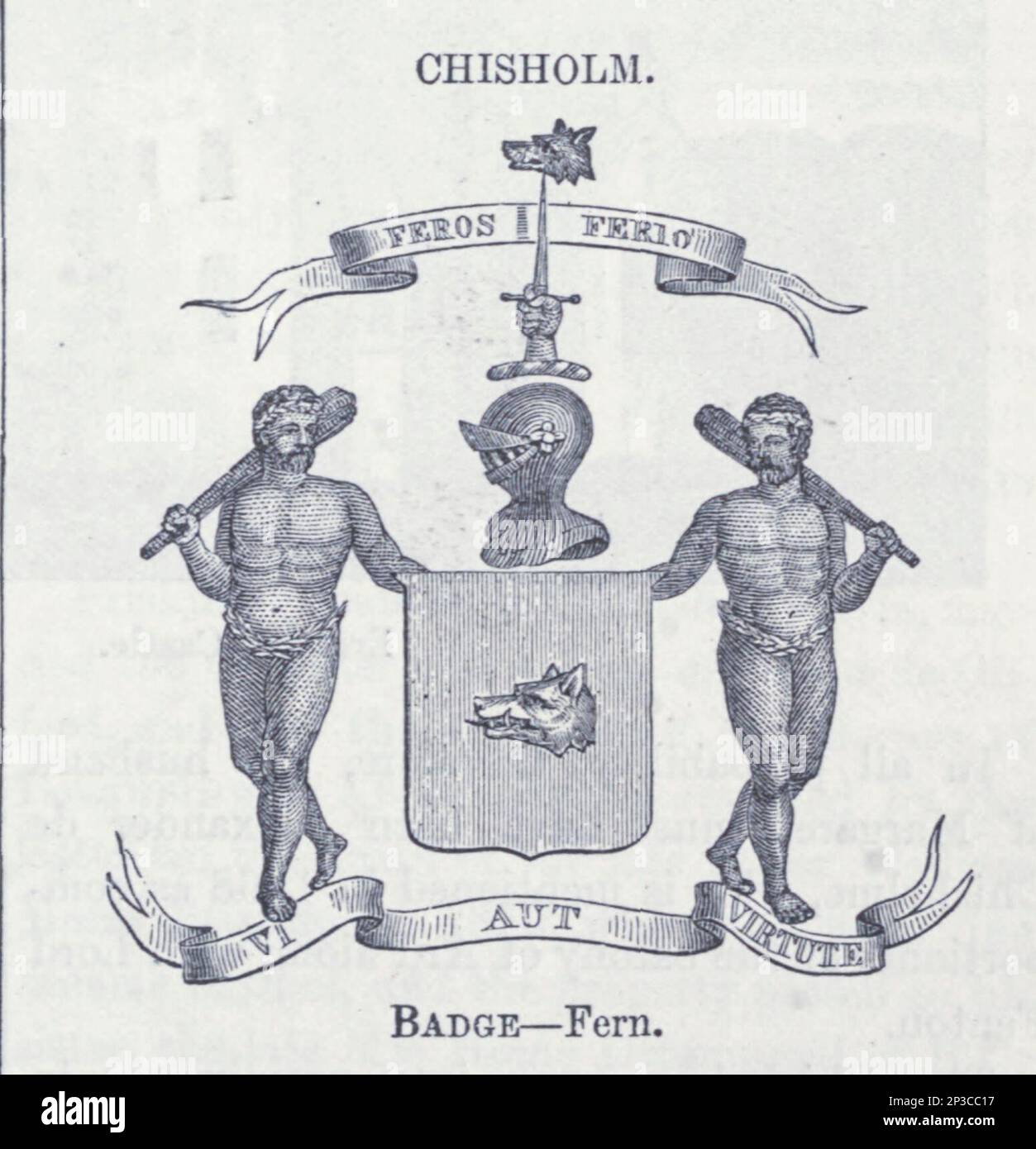 Chisholm coat of arms, crest, and motto from the book ' A history of ...