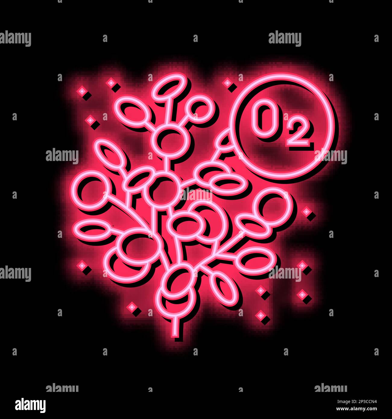 plant releasing oxygen neon glow icon illustration Stock Vector Image ...