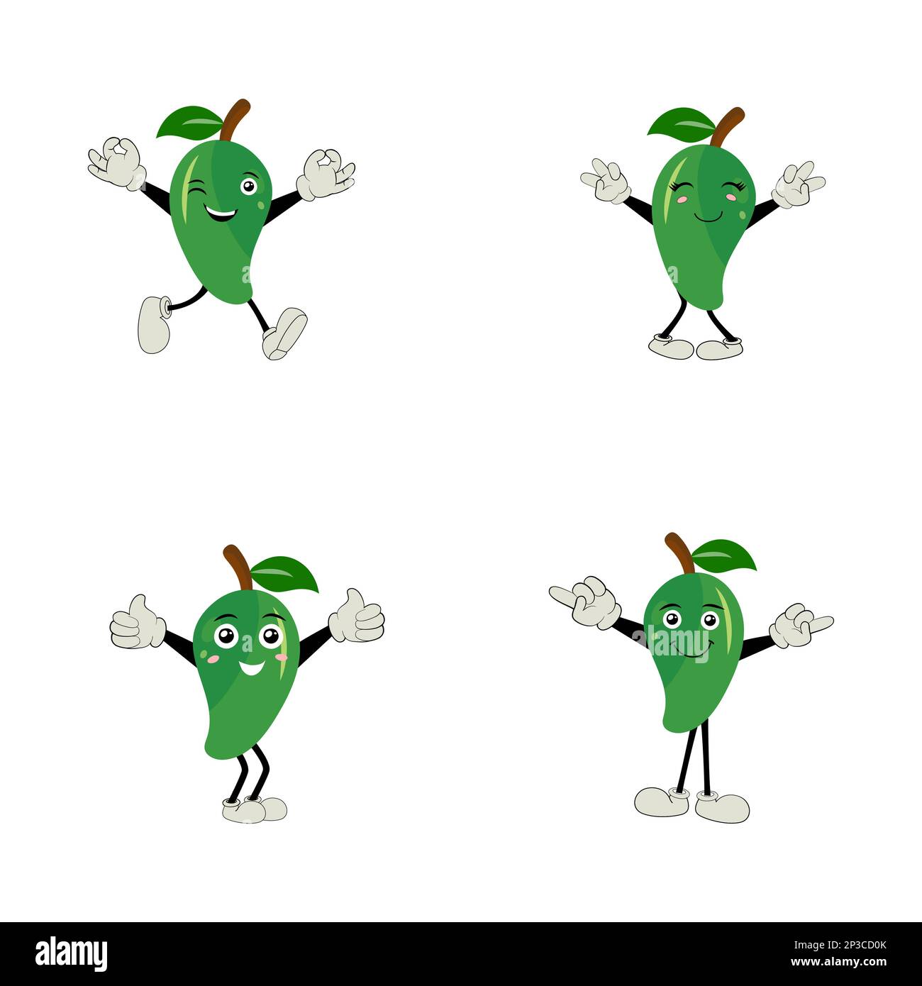 Mango character design. Kawaii mango characters vector illustration of ...