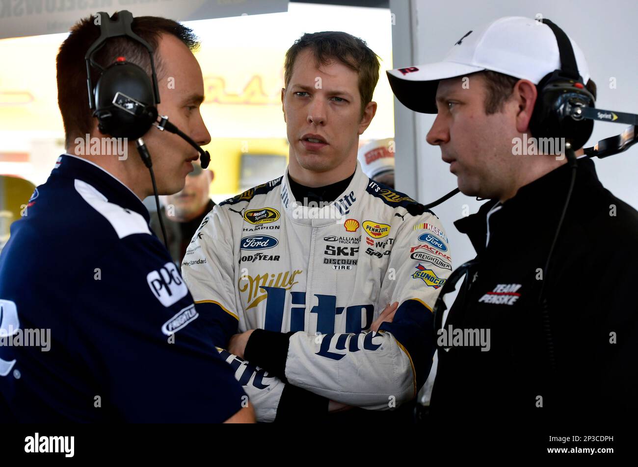 Paul Wolfe (left), Brad Keselowski (center) and Brian Wilson (right ...