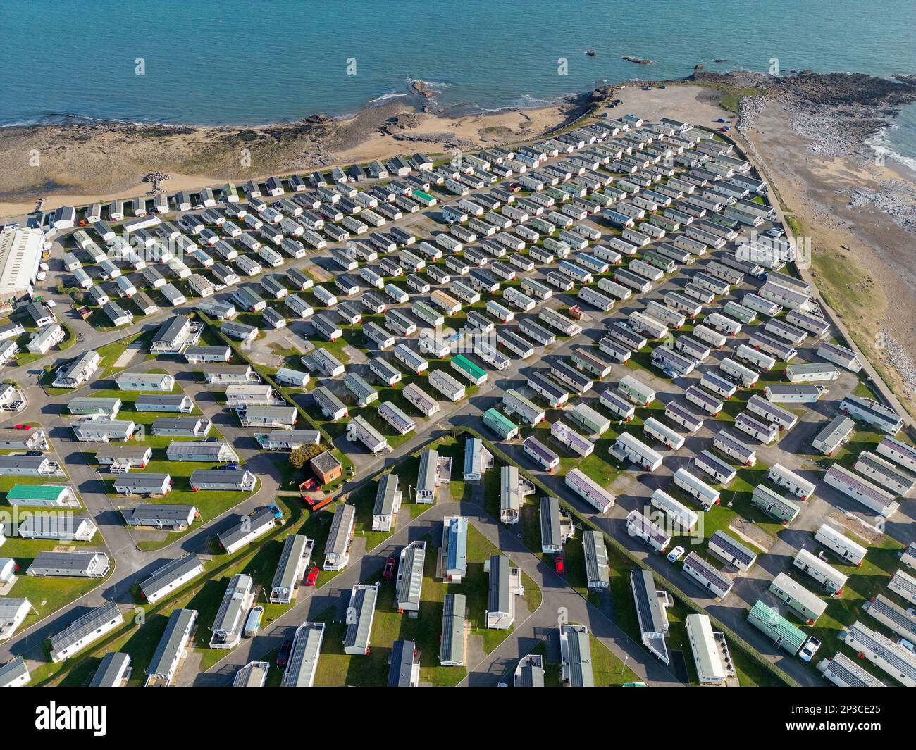 Porthcawl, Wales - March 2023: Aerial view of Trecco Bay holiday ...