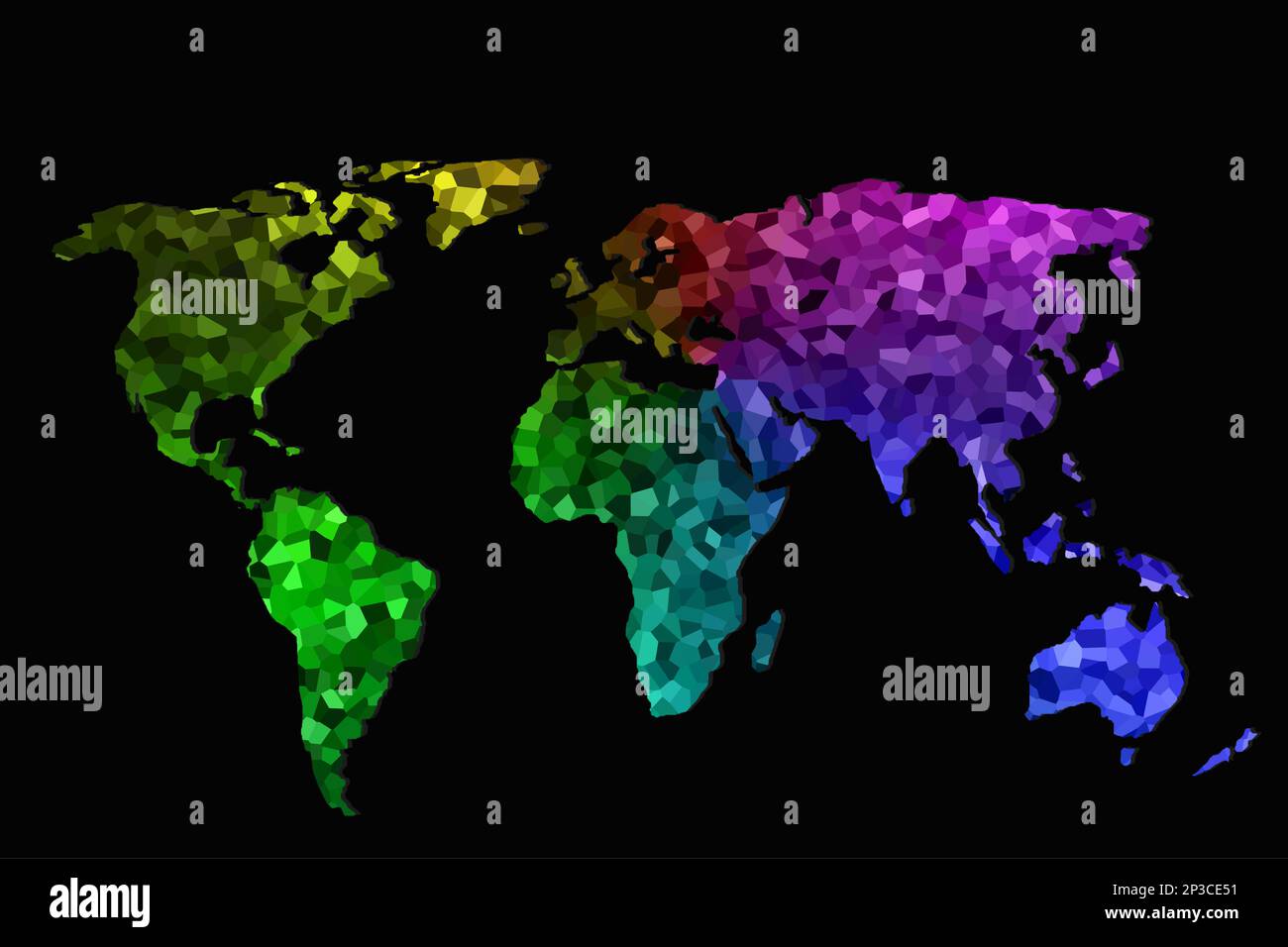 Roughly outlined world map with a colorful background patterns Stock ...