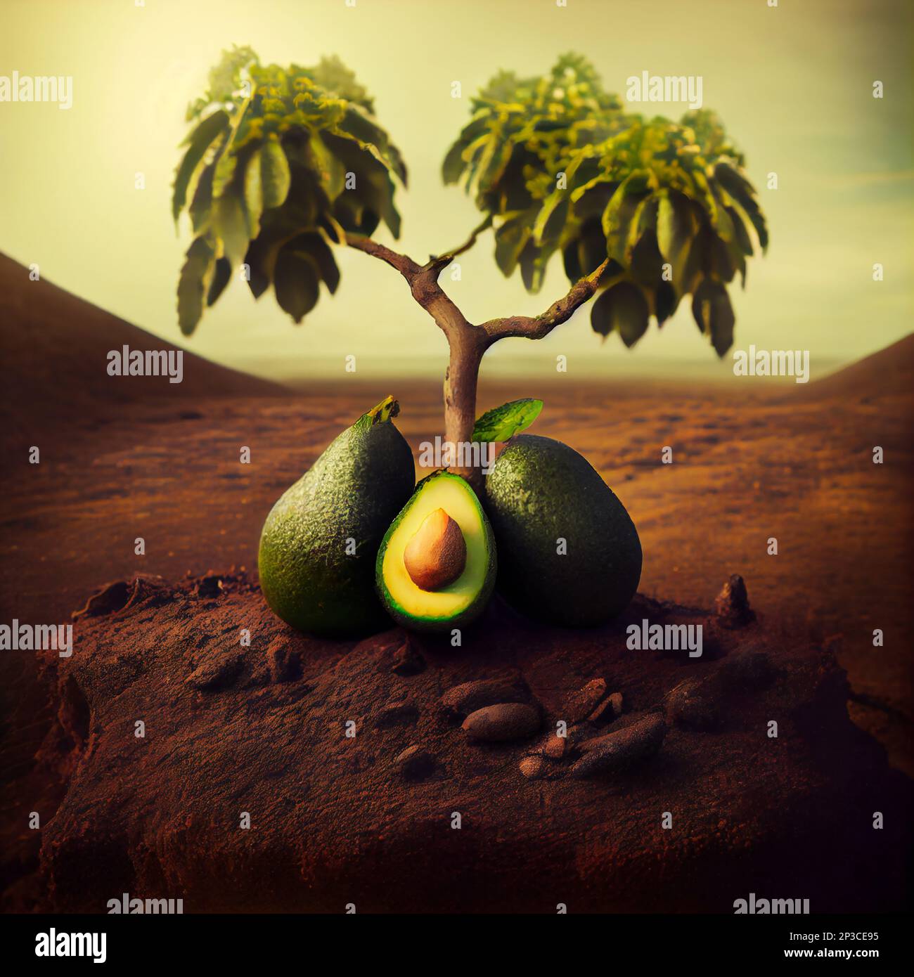 Avocado Tree Illustration