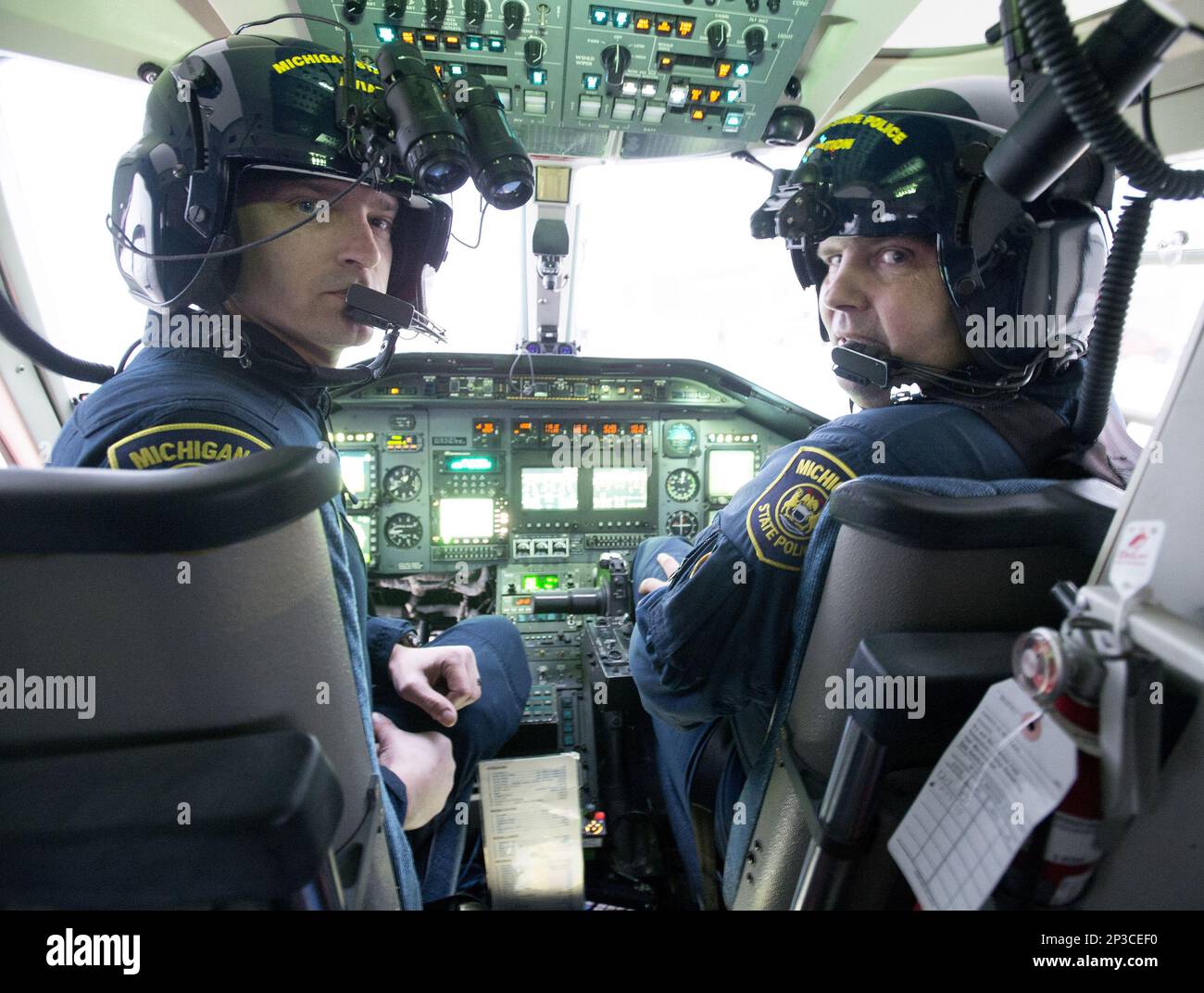 In a Feb. 24, 2015 photo, Michigan State Police Trooper Mike Roth, a ...