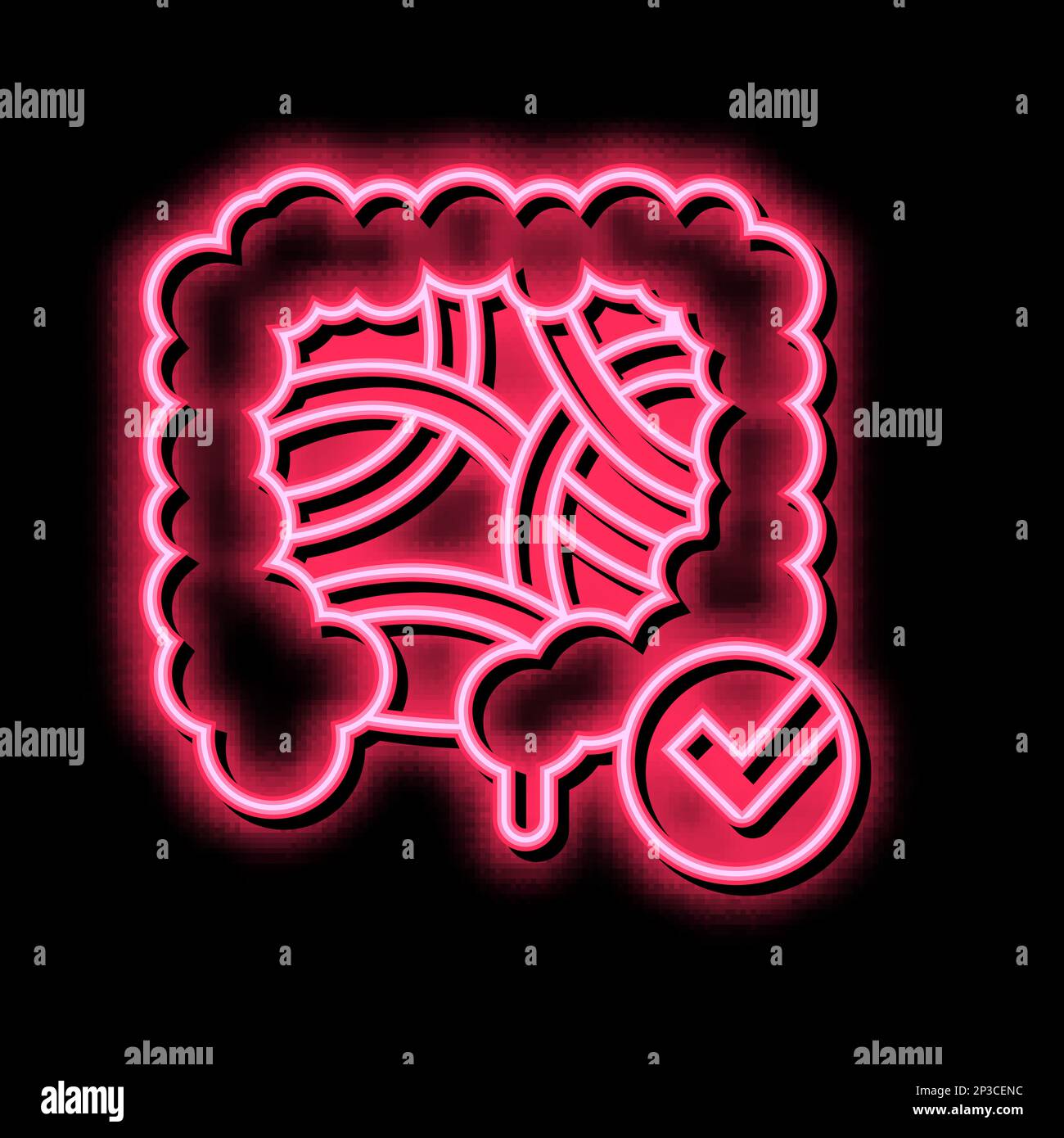 healthy intestine neon glow icon illustration Stock Vector Image & Art ...