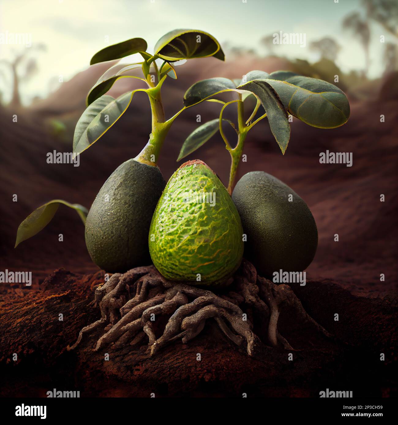 Avocado Tree Illustration