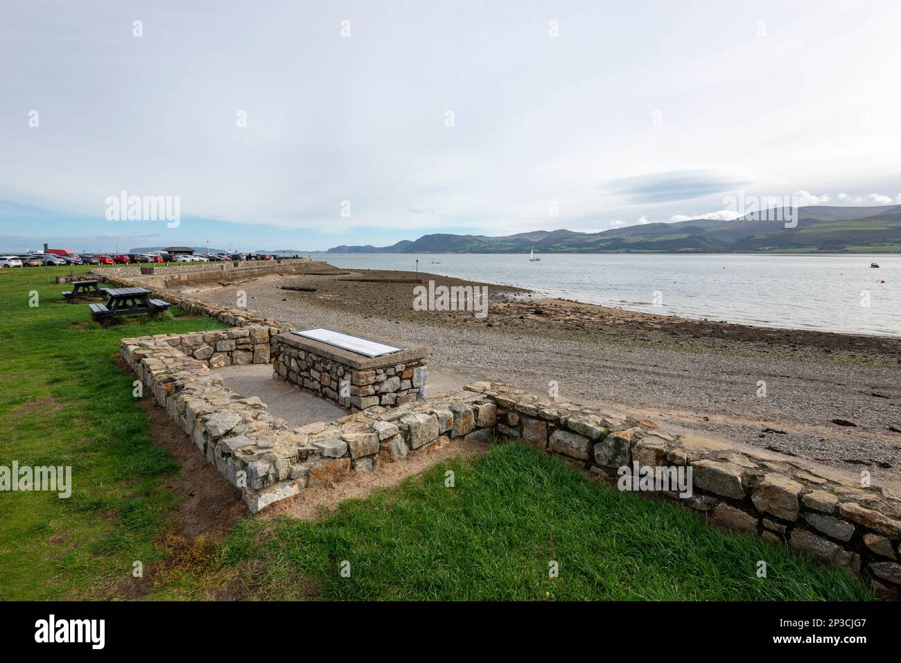 View of the Menai Strait from Beaumaris on the coast of Anglesey, North ...