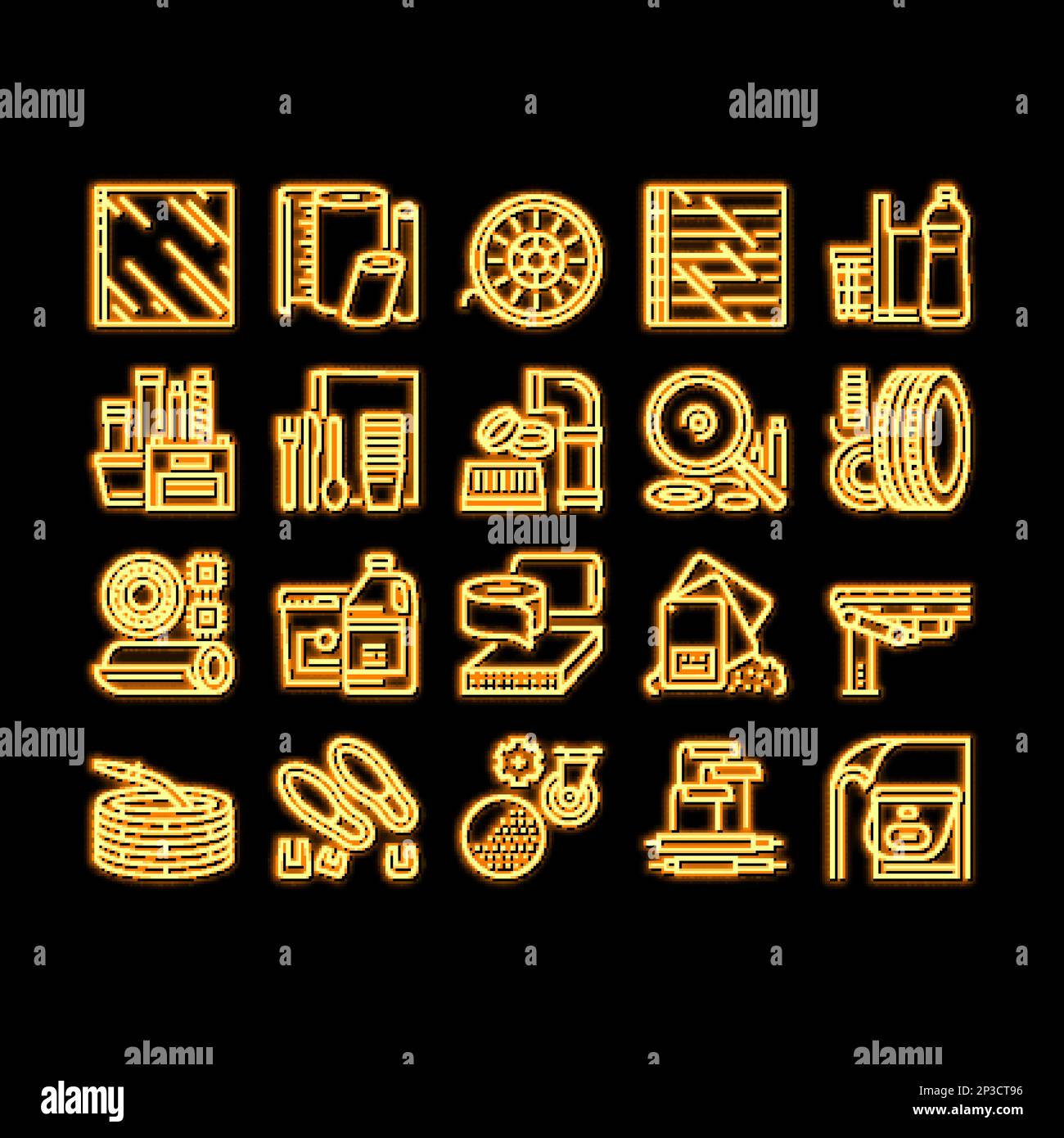 Polymer Material Industry Goods neon glow icon illustration Stock ...
