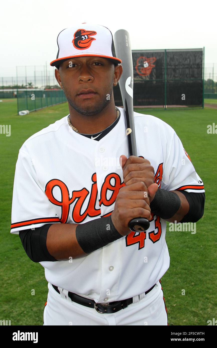 01 MAR 2015: Rey Navarro during the Orioles Photo Day at the Ed Smith Stadium Practice Fields in ...
