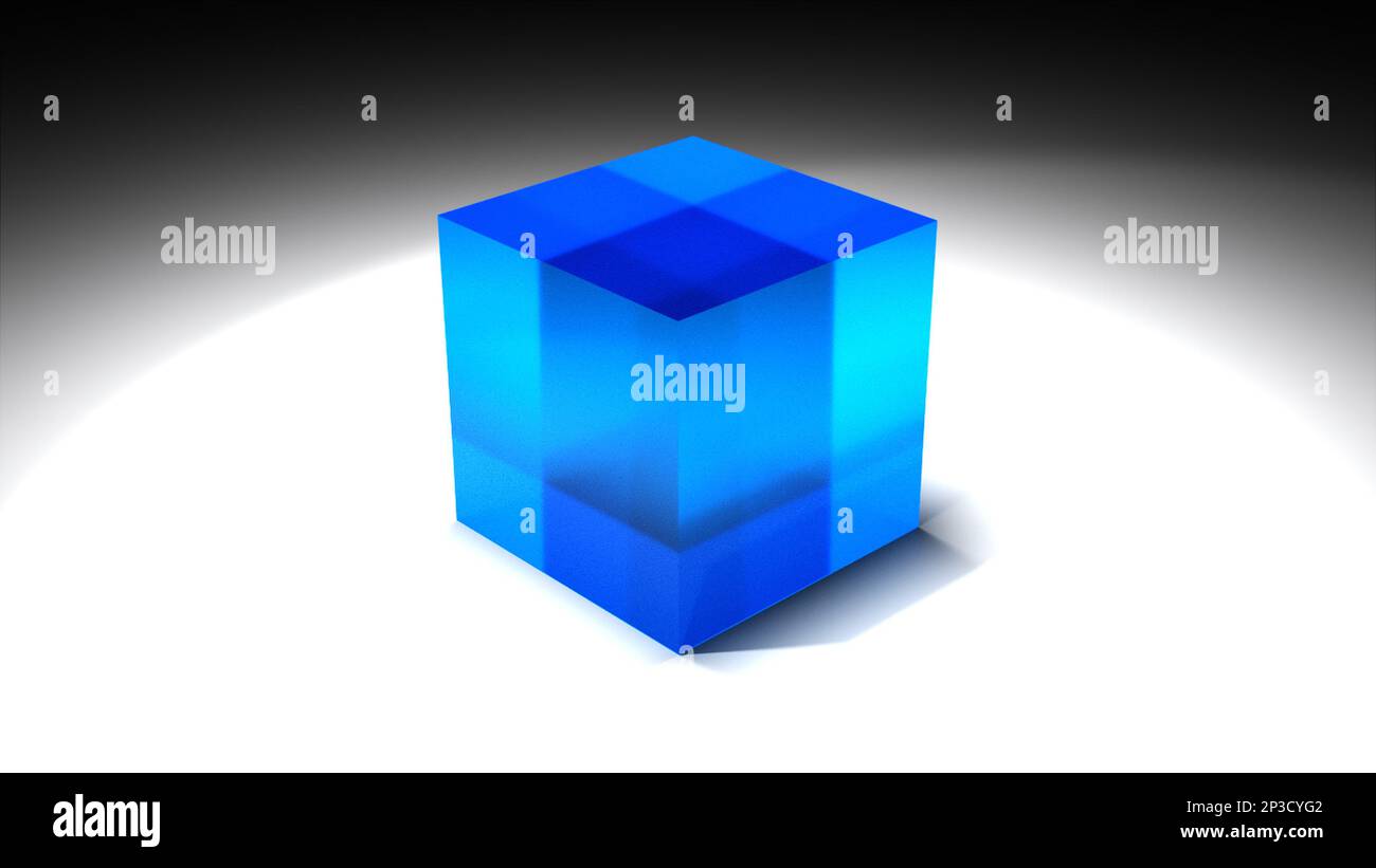 Glass blue cube. Computer generated 3d render Stock Photo - Alamy