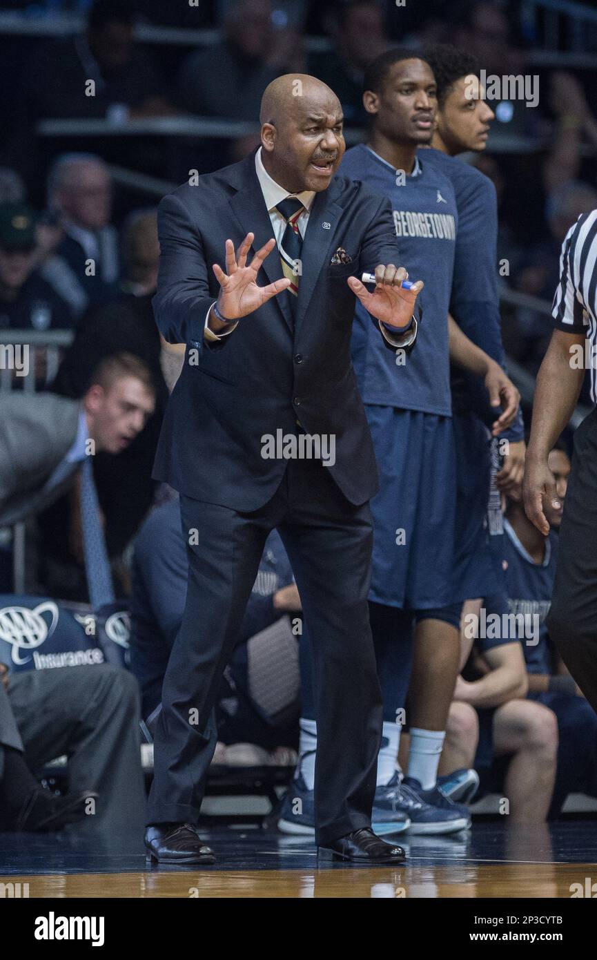 March 3, 2015: Georgetown Hoyas head coach John Thompson III on the ...
