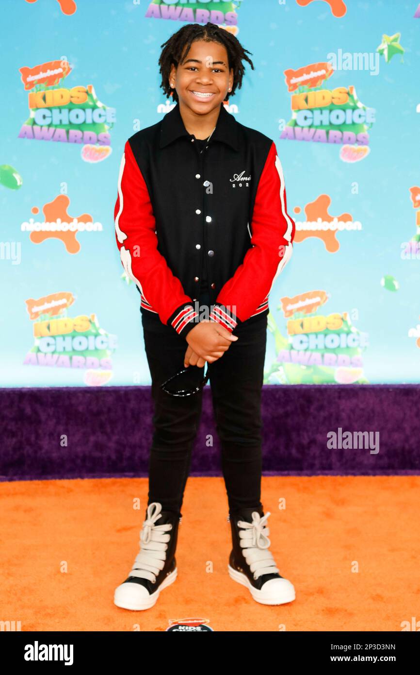 Dylan Gilmer arrives at Nickeodeon's Kids' Choice Awards 2023 at ...