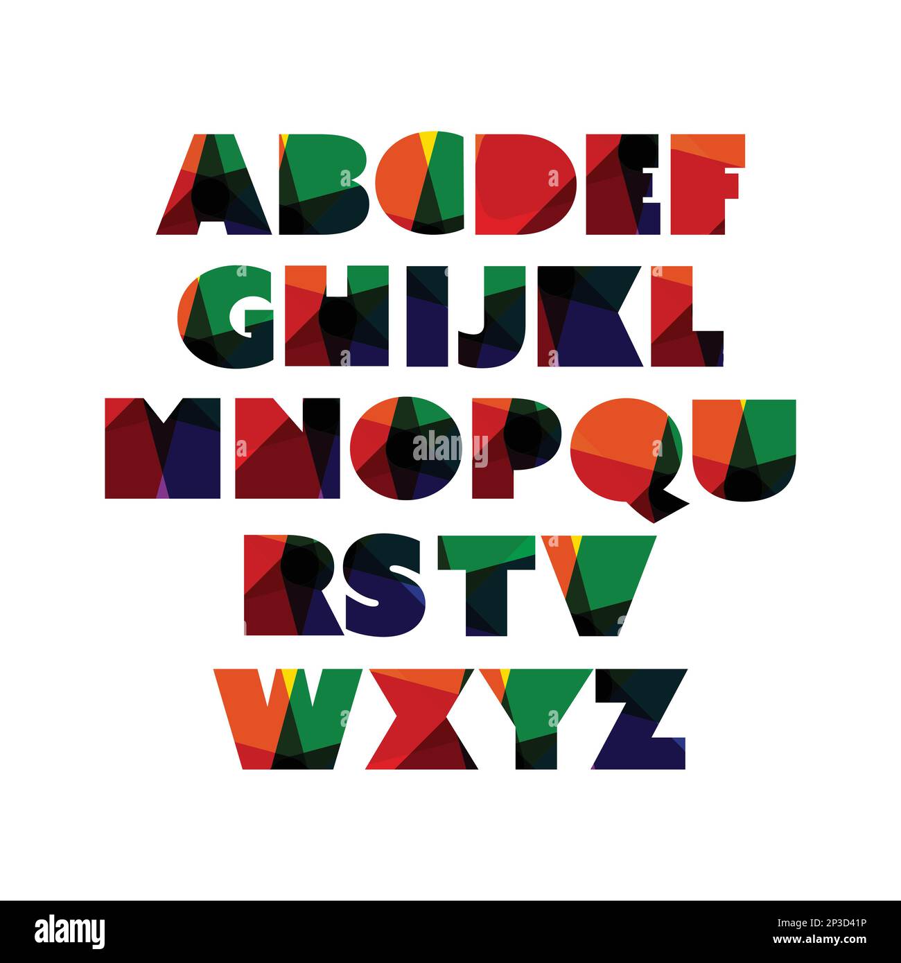 Modern Colorful Bold Font Set Design Stock Vector Image & Art - Alamy