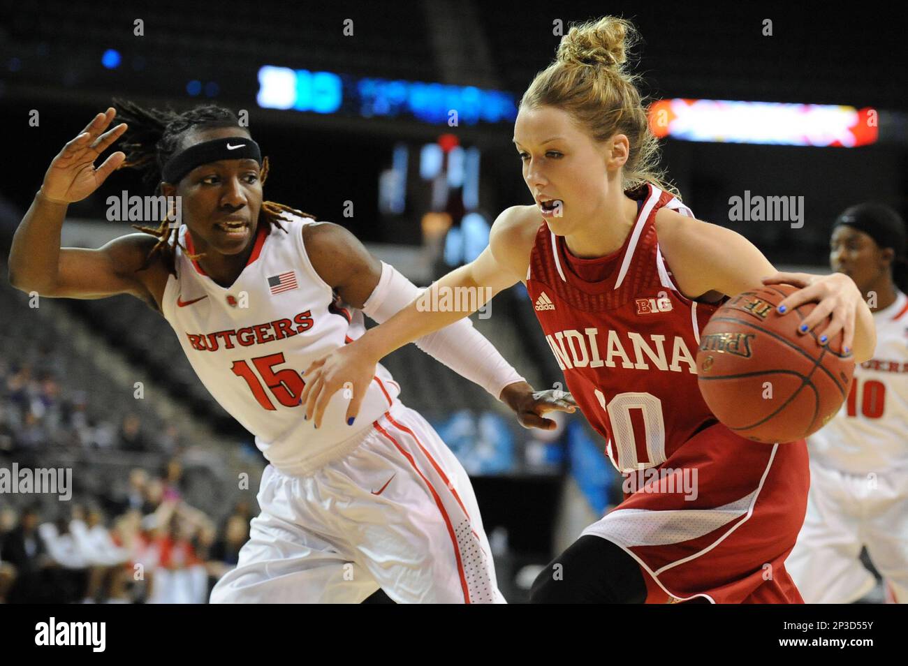 March 4, 2015: Indiana Hoosiers guard Taylor Agler (10) drives the ball ...