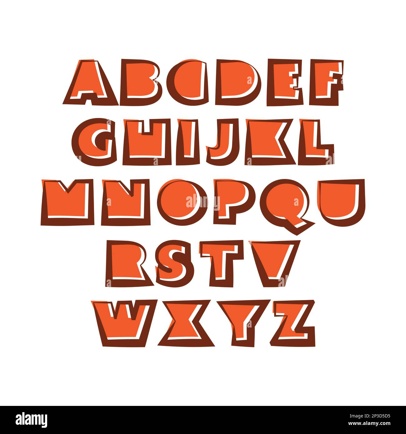 Modern Orange Colored Font Set Design Stock Vector Image & Art - Alamy