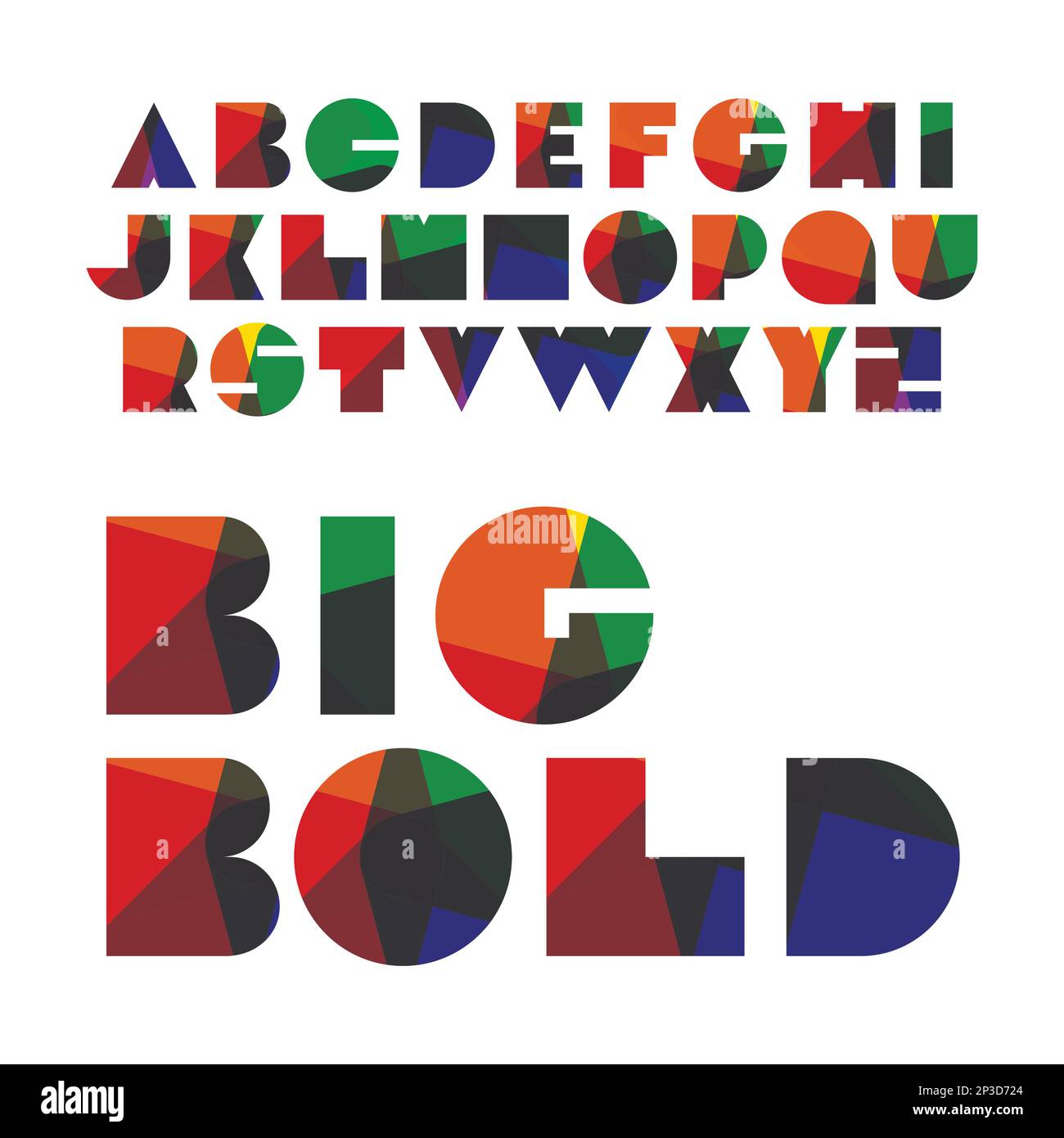 Modern Colorful Big Bold Font Set Design for Your Typography Stock ...