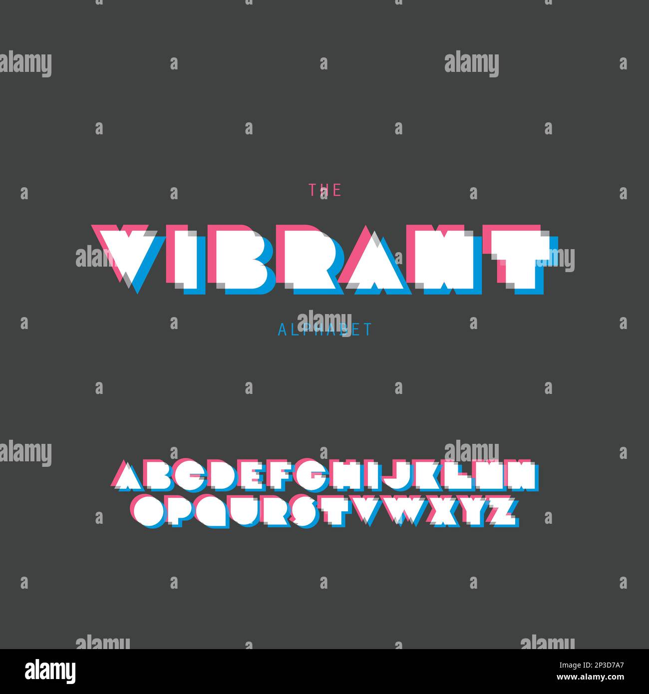 Vibrant Bold Font Set - Retro Style Typography, Vector Design Stock ...
