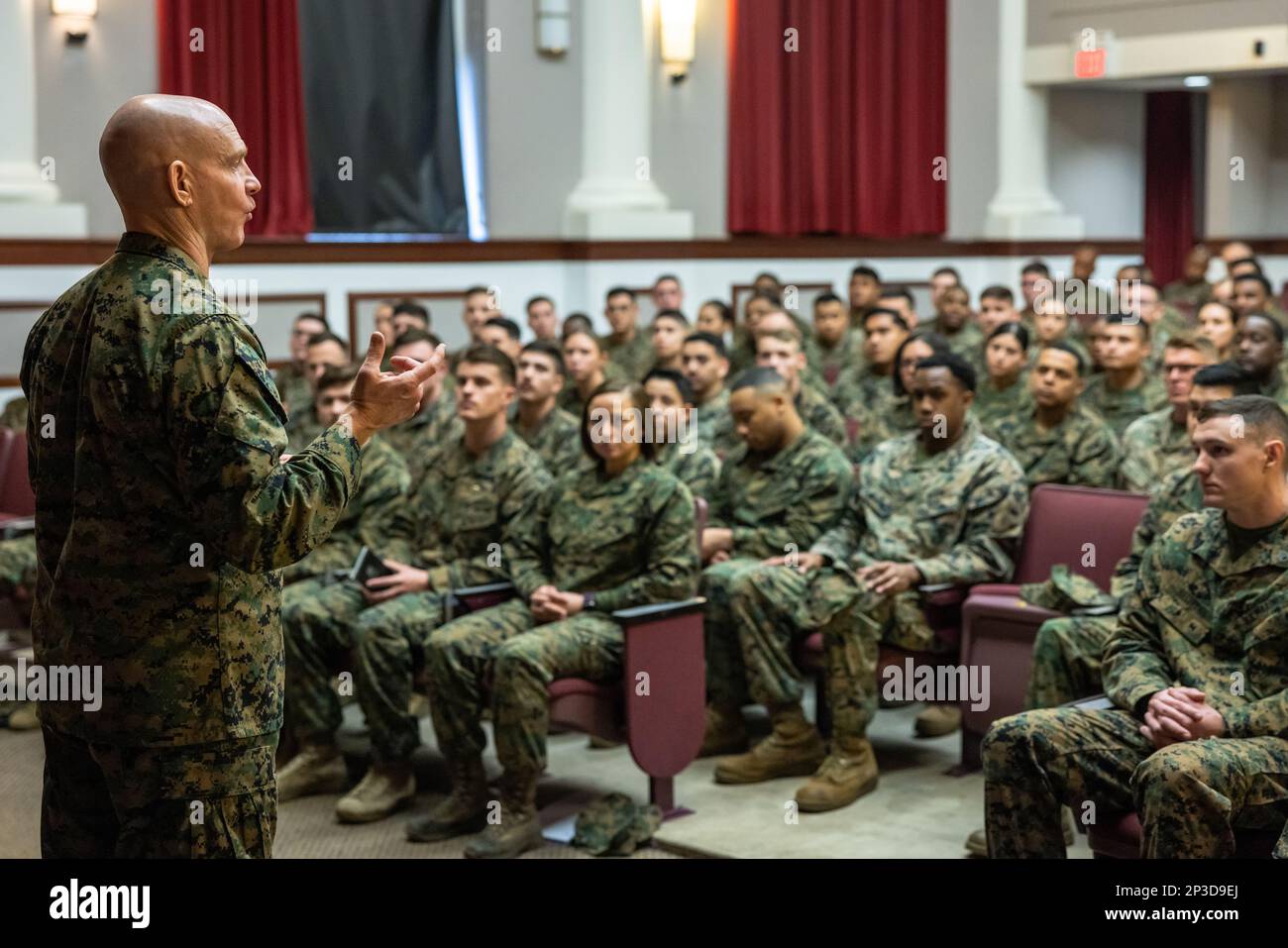 Sergeant Maj. of the Marine Corps Troy E. Black speaks to the Staff ...