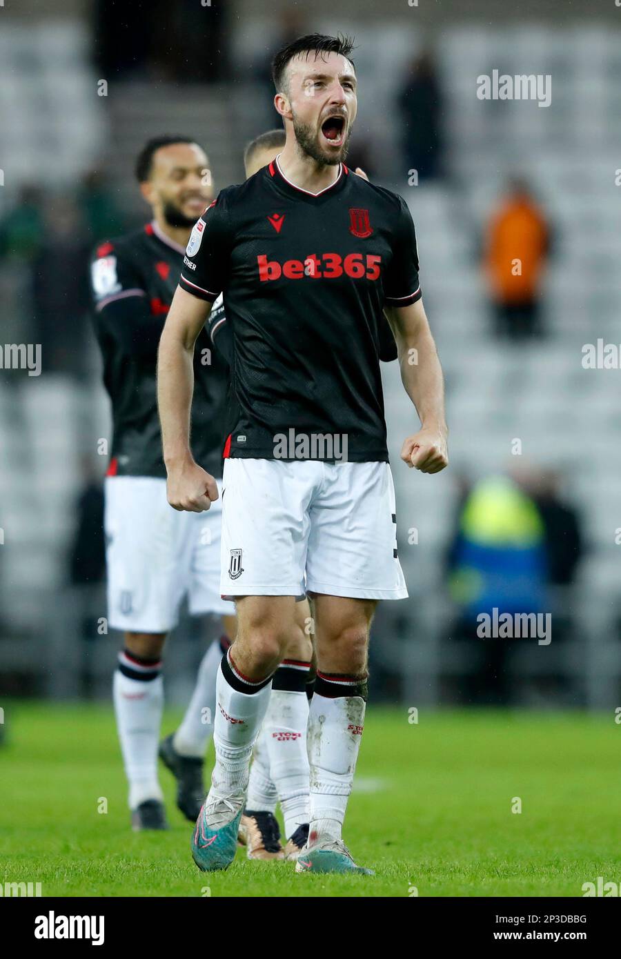 Stoke City's Morgan Fox celebrates the win after the Sky Bet ...