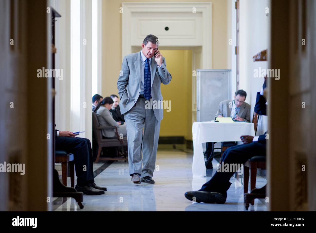 UNITED STATES - SEPTEMBER 11: Sen. Joe Manchin, D-W. Va., talks on his ...