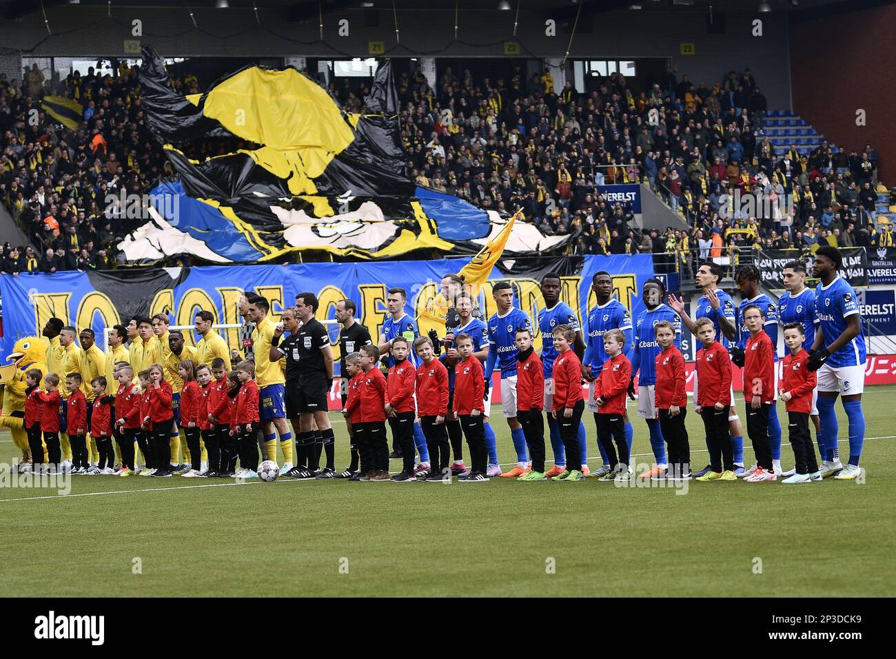 tifo of STVV pictured before a soccer match between Sint-Truidense VV and KRC Genk, Sunday 05 ...