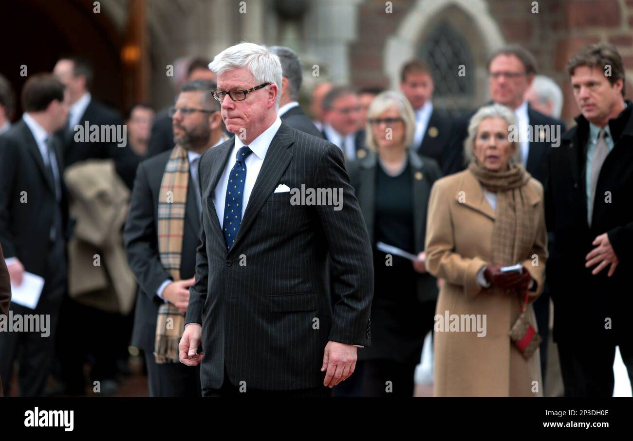 Missouri Lt. Gov. Peter Kinder leaves The Church of St. Michael and St ...