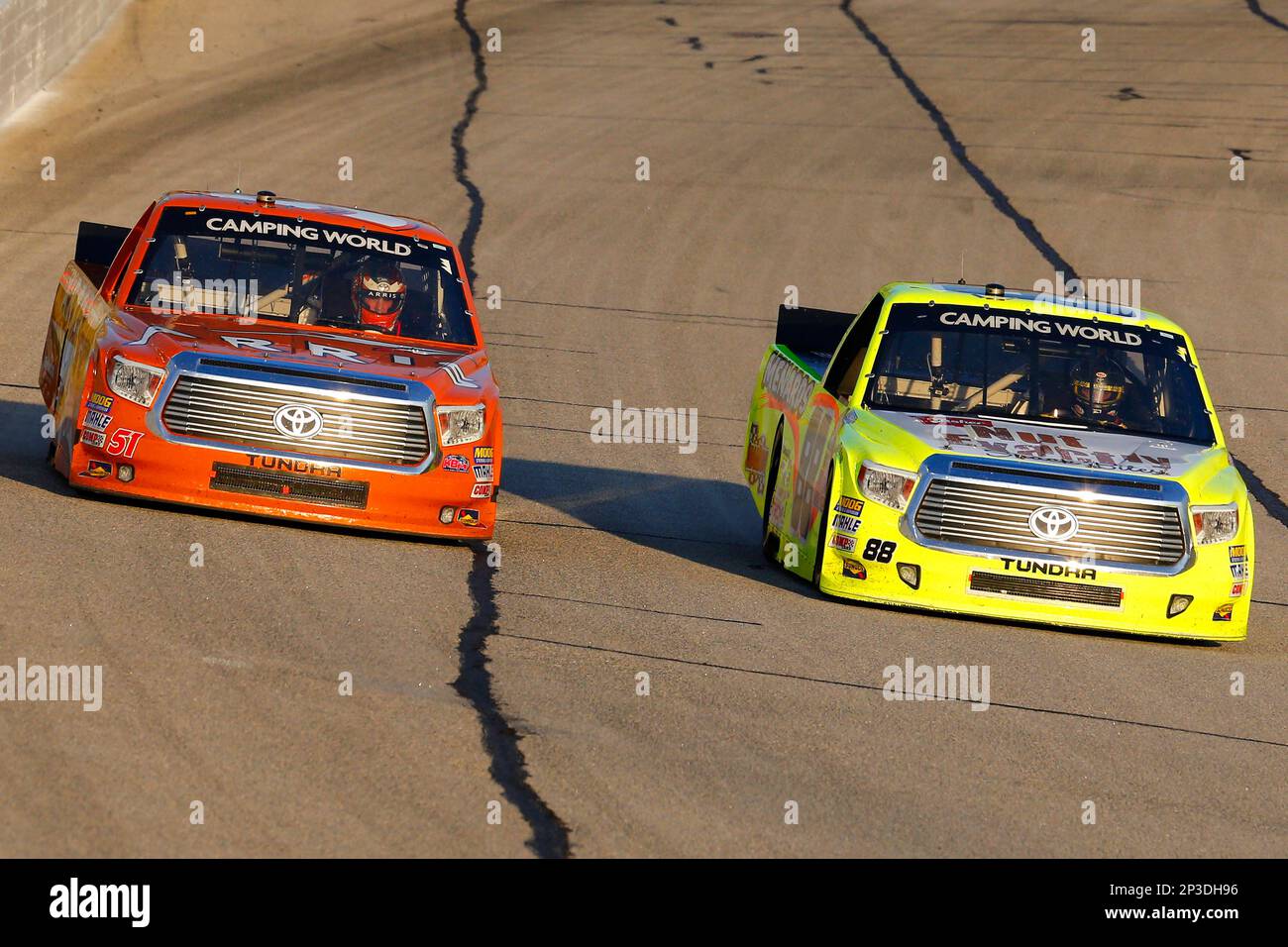 Matt Crafton (88) and Daniel Suarez (51) during the NASCAR Truck Series ...