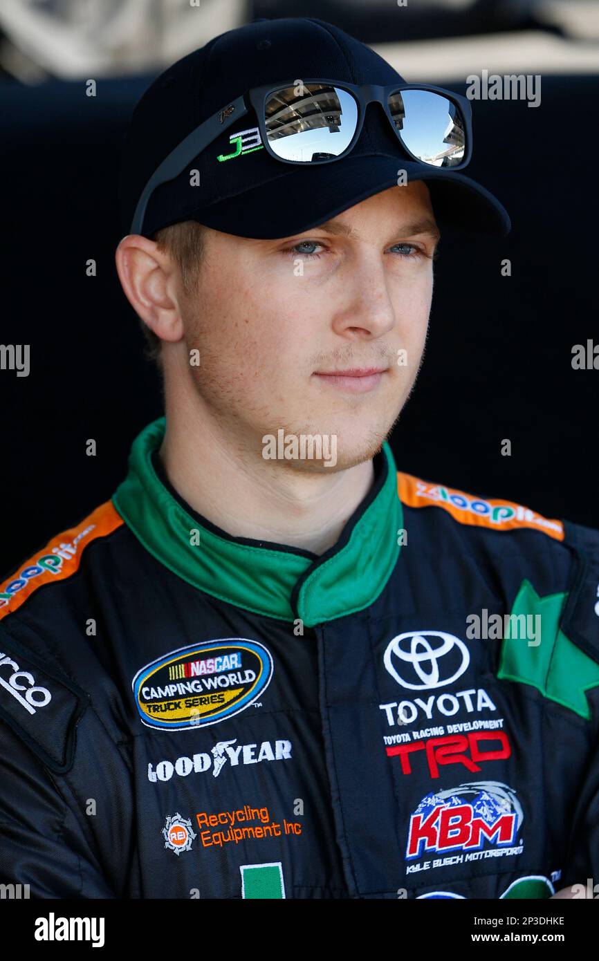 Justin Boston during practice for the NASCAR Truck Series Hyundai ...